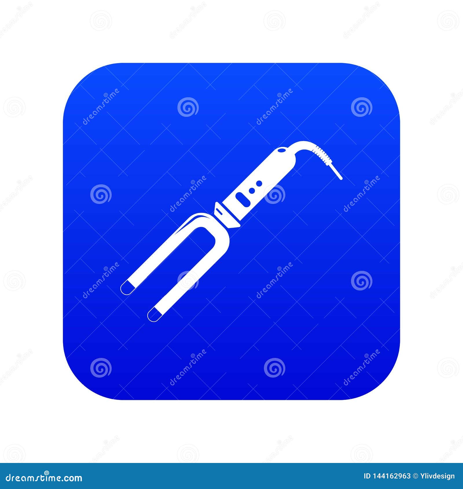 Hair curl icon blue vector stock vector. Illustration of electrical ...