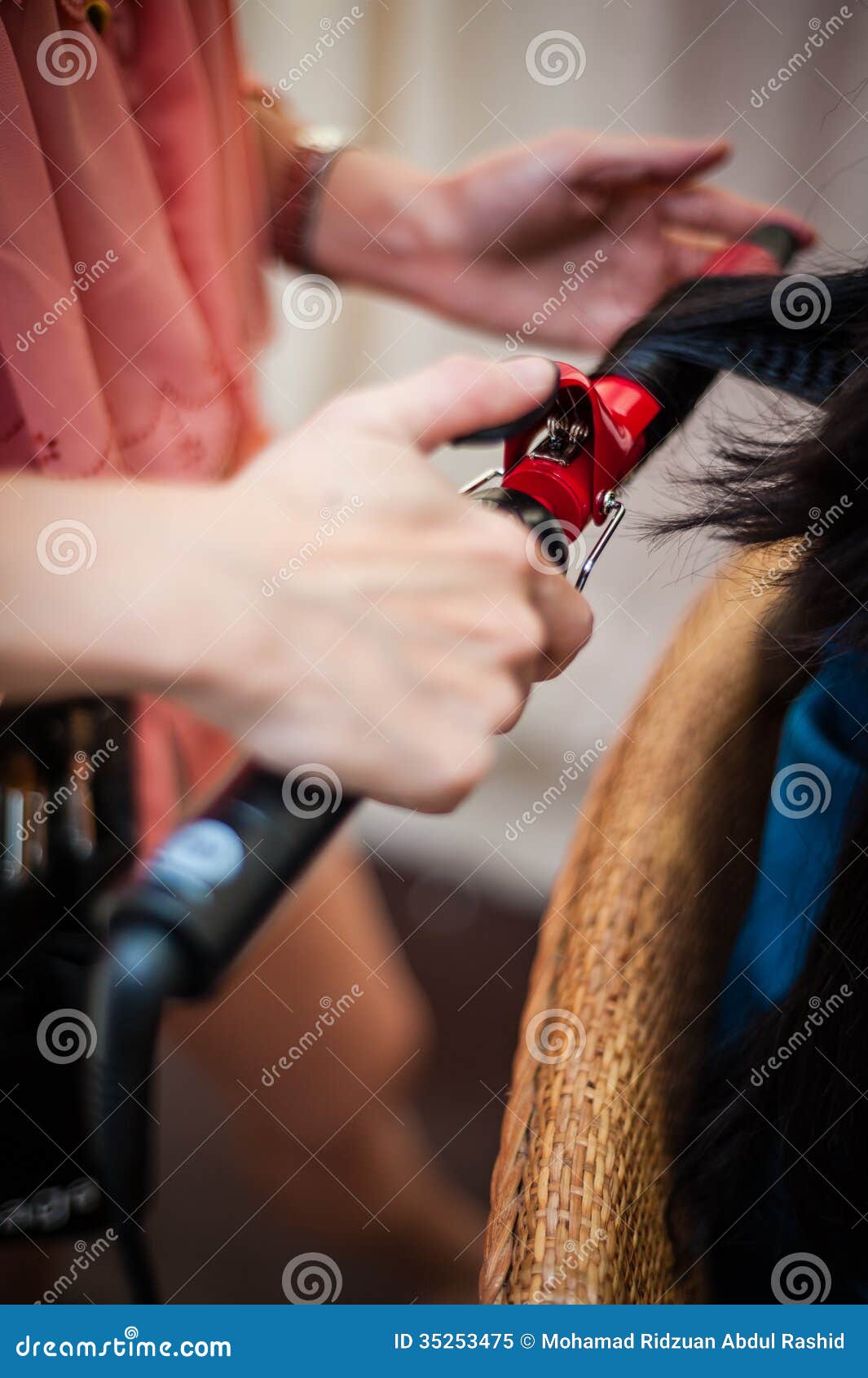 Hair curling stock image. Image of styling, curling, hands - 35253475