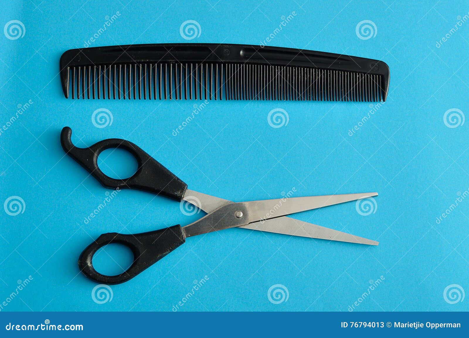 Hair Cutting Scissors and a Comb Stock Image - Image of hairbrush ...