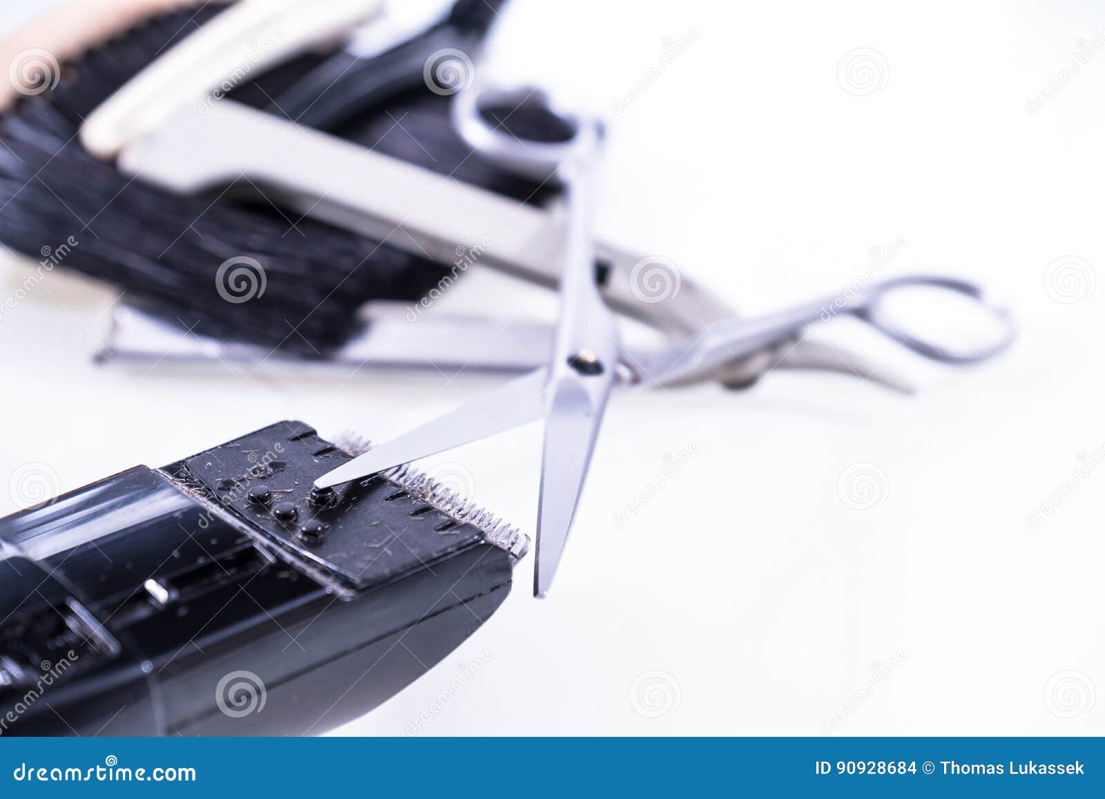 Hair Cutting Shears and Comb Isolated on White Stock Photo - Image of ...