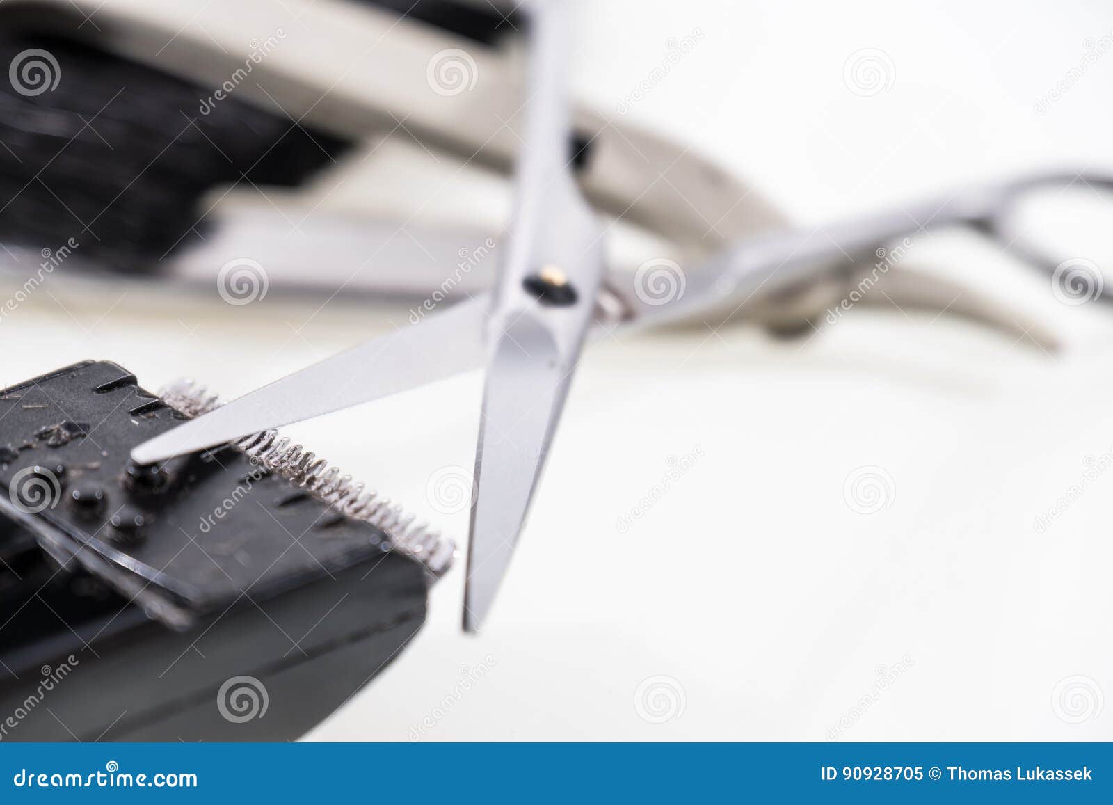 Hair Cutting Shears and Comb Isolated on White Stock Image - Image of ...