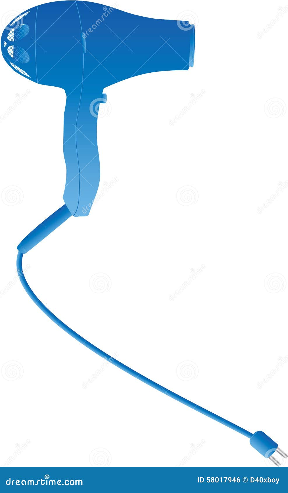 Hair Dryer stock vector. Illustration of blue, hair, button - 58017946