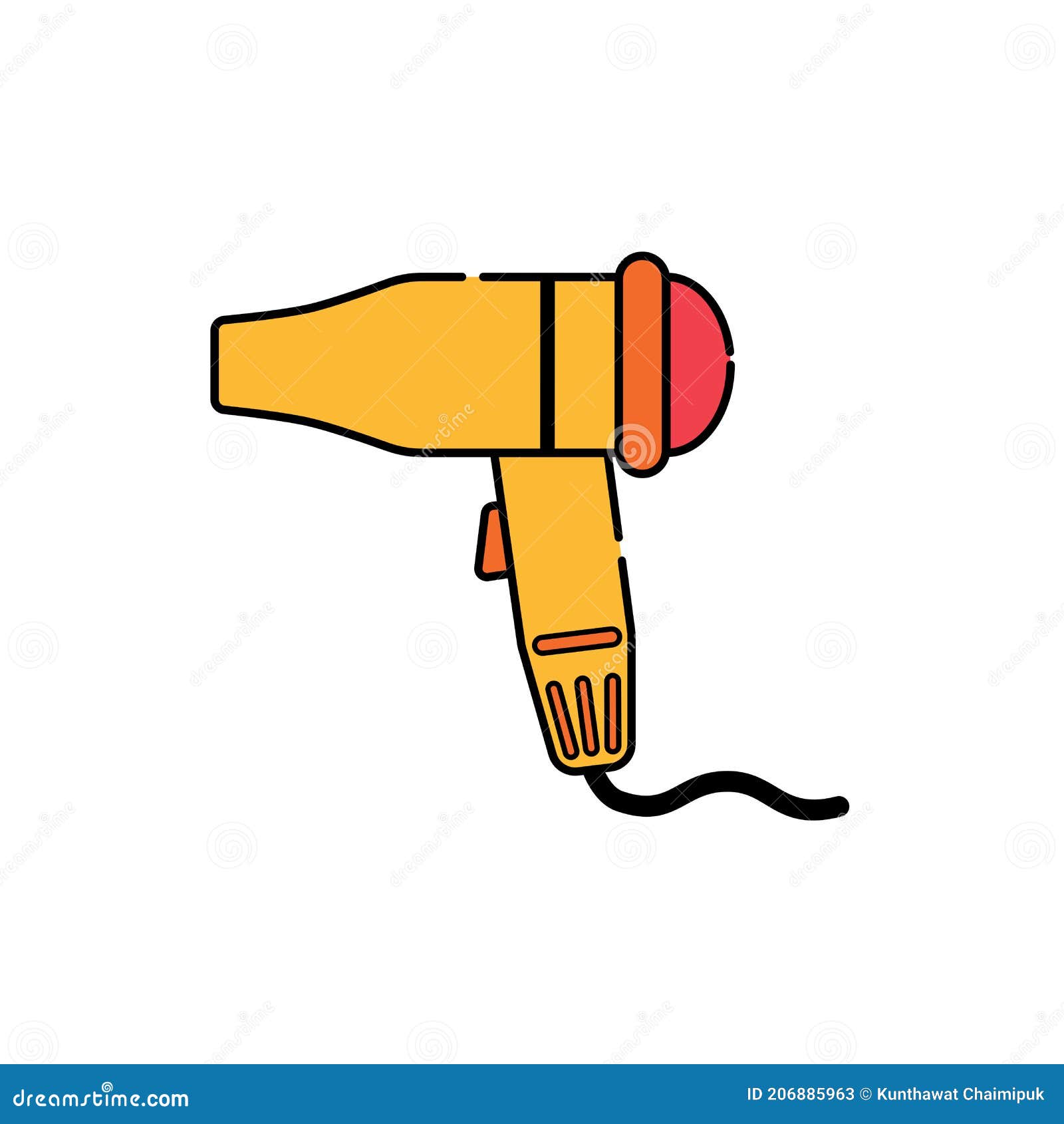 Hair Dryer Isolated Icon Stock Illustration Illustration Of