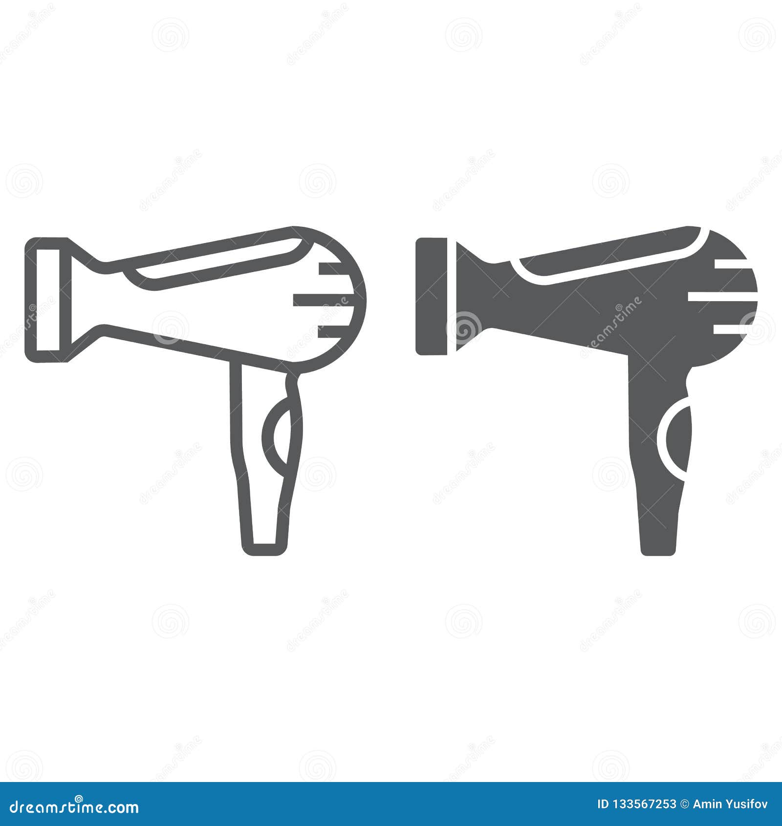 Hair Dryer Line and Glyph Icon, Barber and Electronic, Blow Dryer Sign ... Hair Dryer Line and Glyph Icon, Barber and Electronic, Blow Dryer Sign ...
