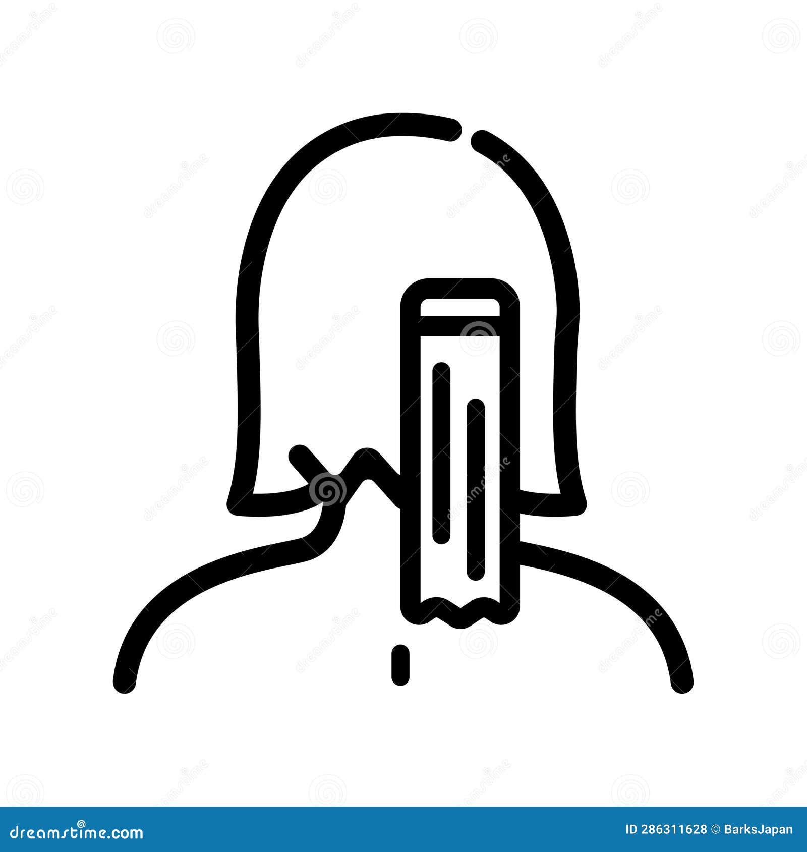 Hair Extensions Icon Illustration Stock Vector - Illustration of head ...