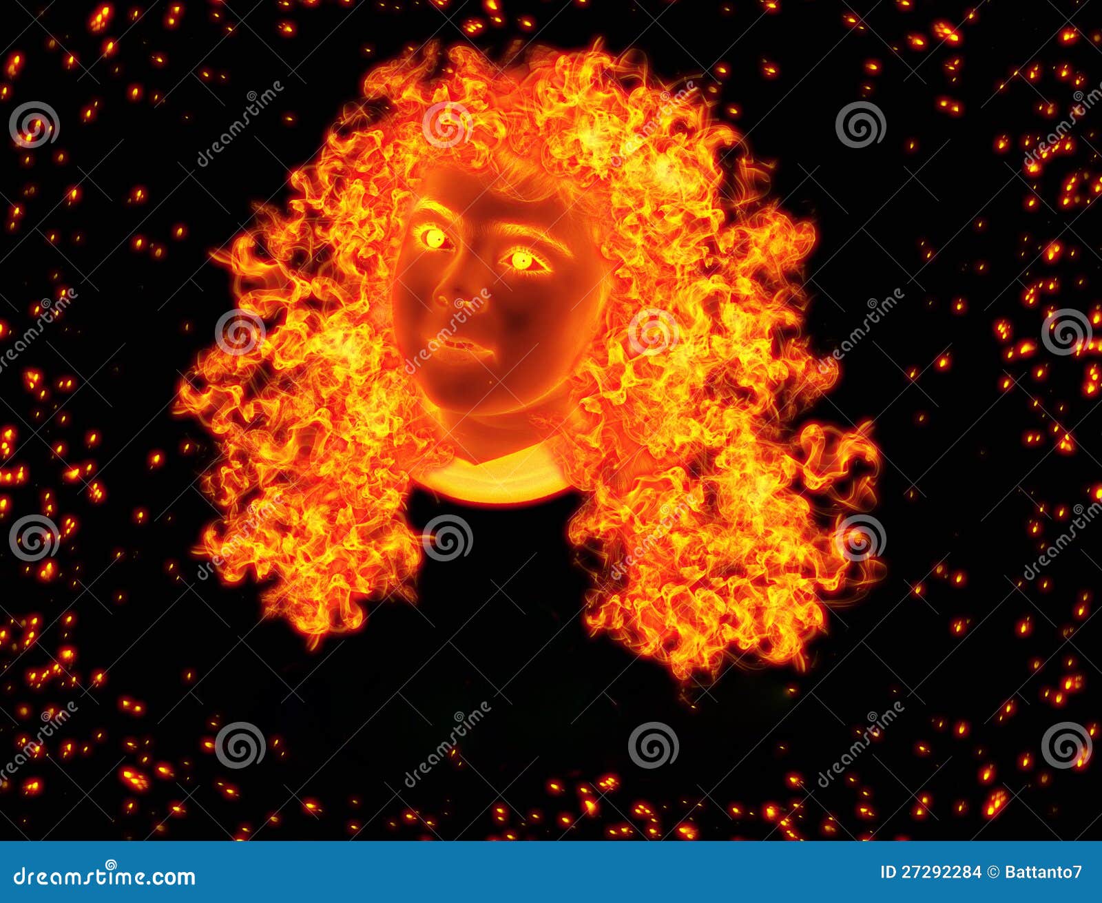Hair of fire stock photo. Image of anger, hair, flames - 27292284