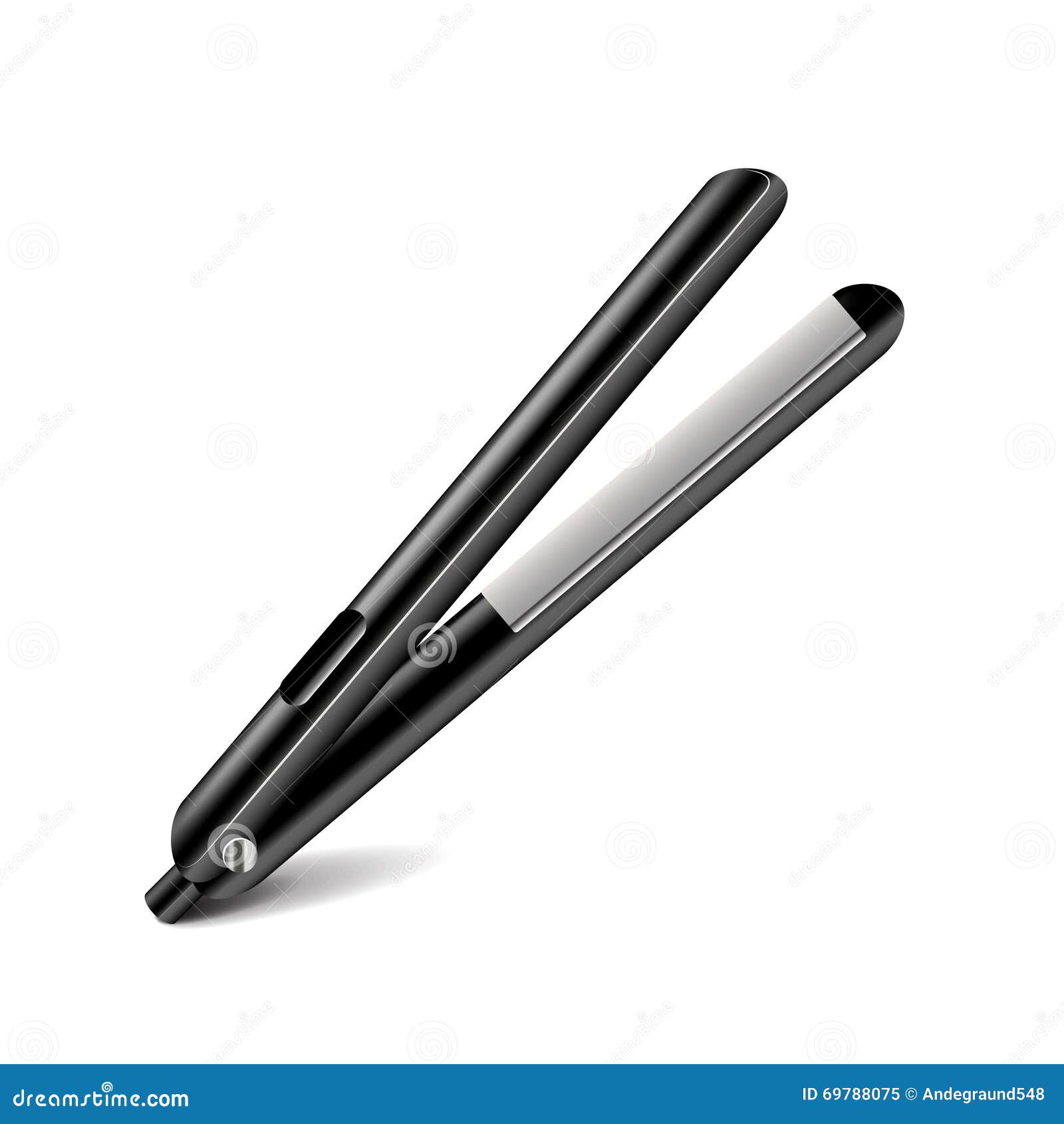 Hair iron on white vector stock vector. Illustration of appliance ...