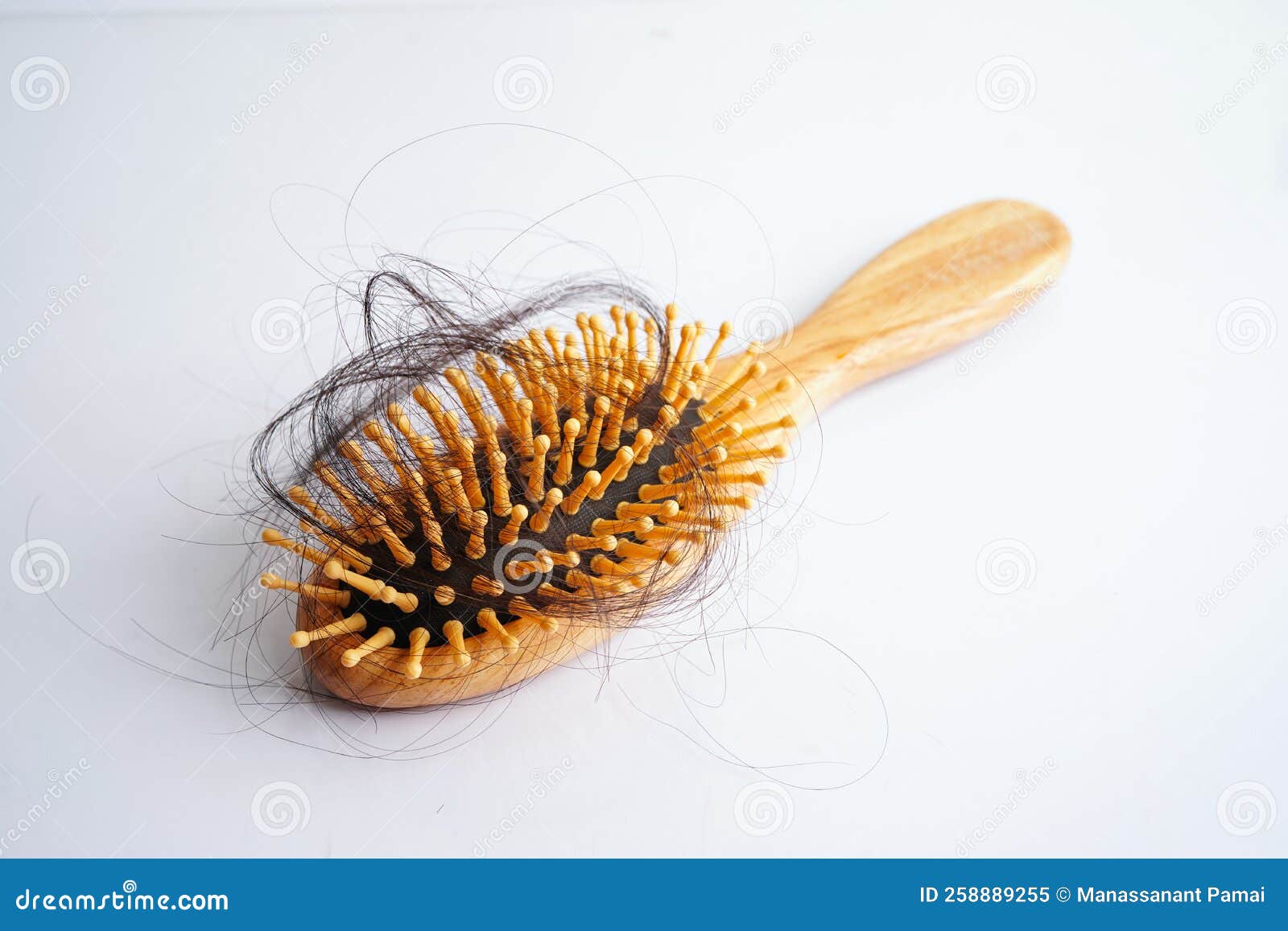 Hair Loss Fall with Comb Brush Isolated on White Background Stock Image ...