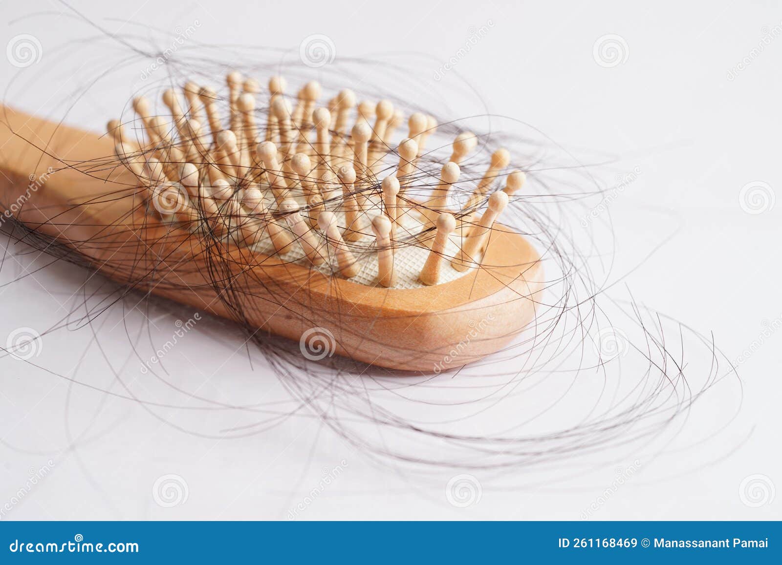 Hair Loss Fall with Comb Brush Isolated on White Background Stock Image ...