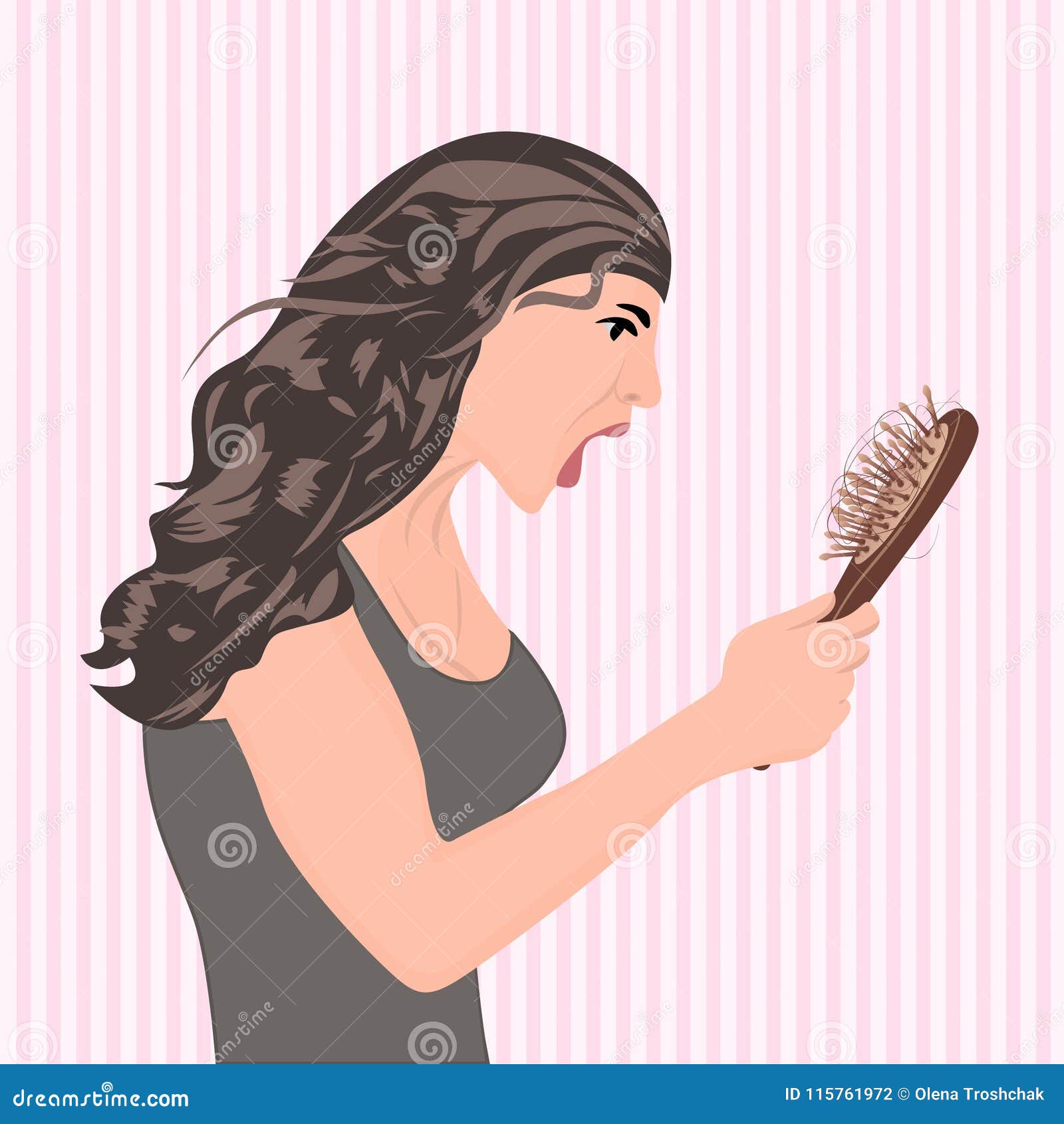 Hair Loss Vector Illustration Stock Vector Illustration Of Hairless