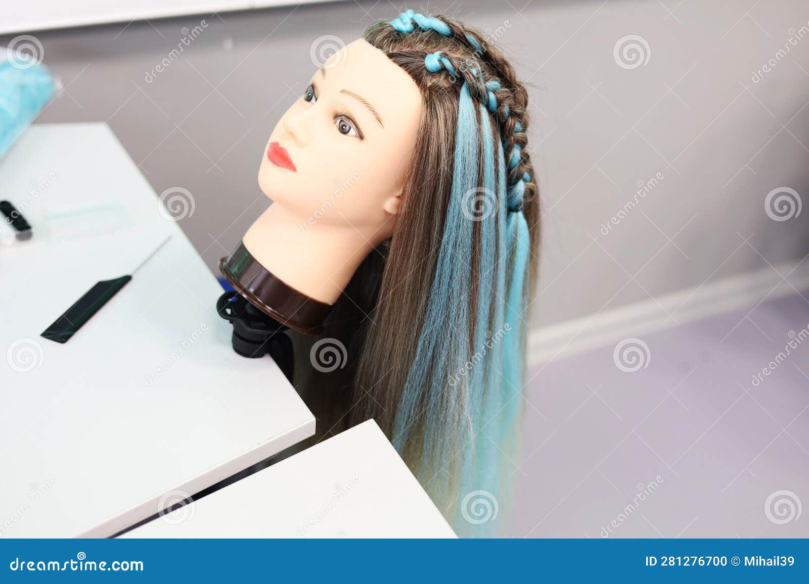 Hair Mannequin, Side Profile, Braid Practice Curly Hair Stock Photo ... Hair Mannequin, Side Profile, Braid Practice Curly Hair Stock Photo ...