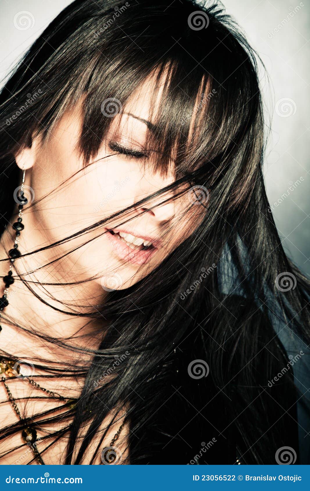 Hair over face stock photo. Image of beauty, eyes, expression - 23056522