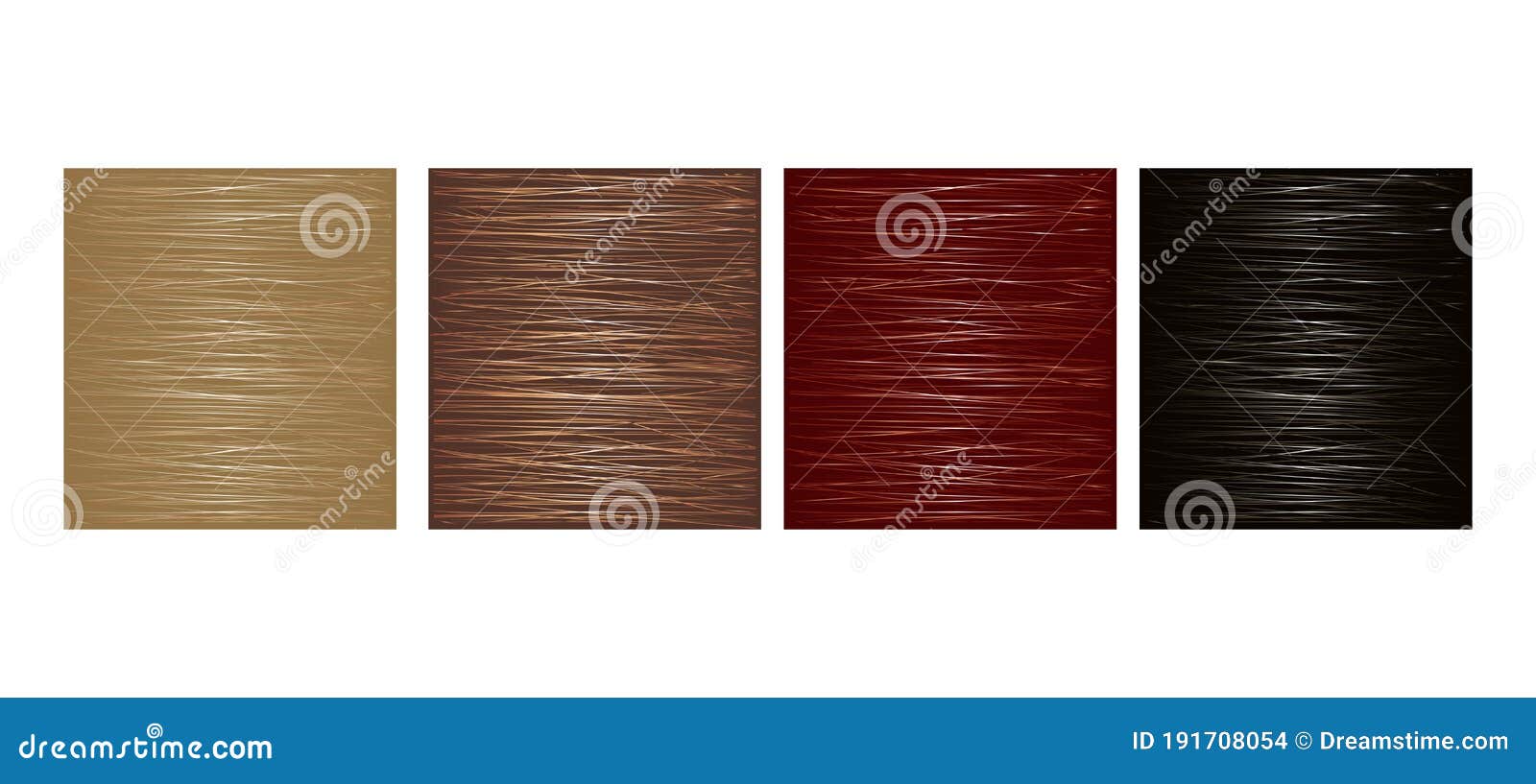 Hair Palette Samples of Different Colors. Abstract Illustration Stock ...