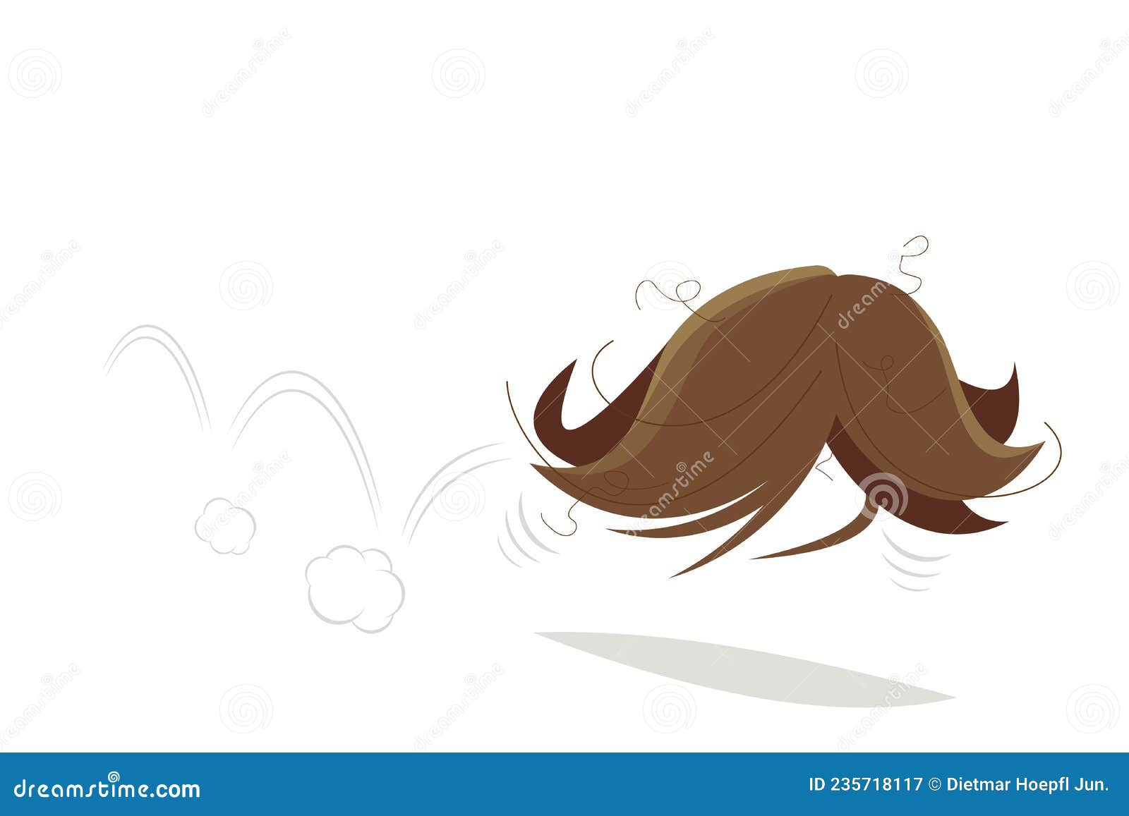 Funny Cartoon Illustration of a Hopping Wig Stock Vector - Illustration ...