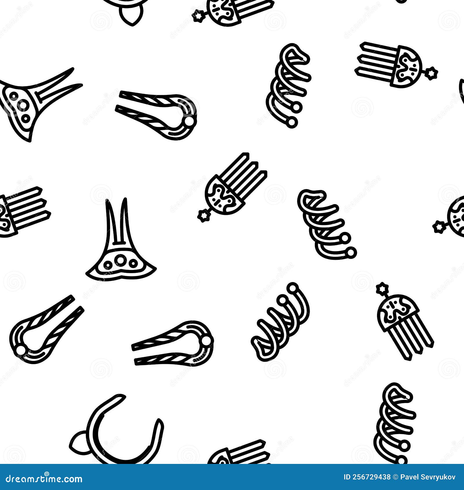 Hair Pin Decorative Accessory Vector Seamless Pattern Stock ...
