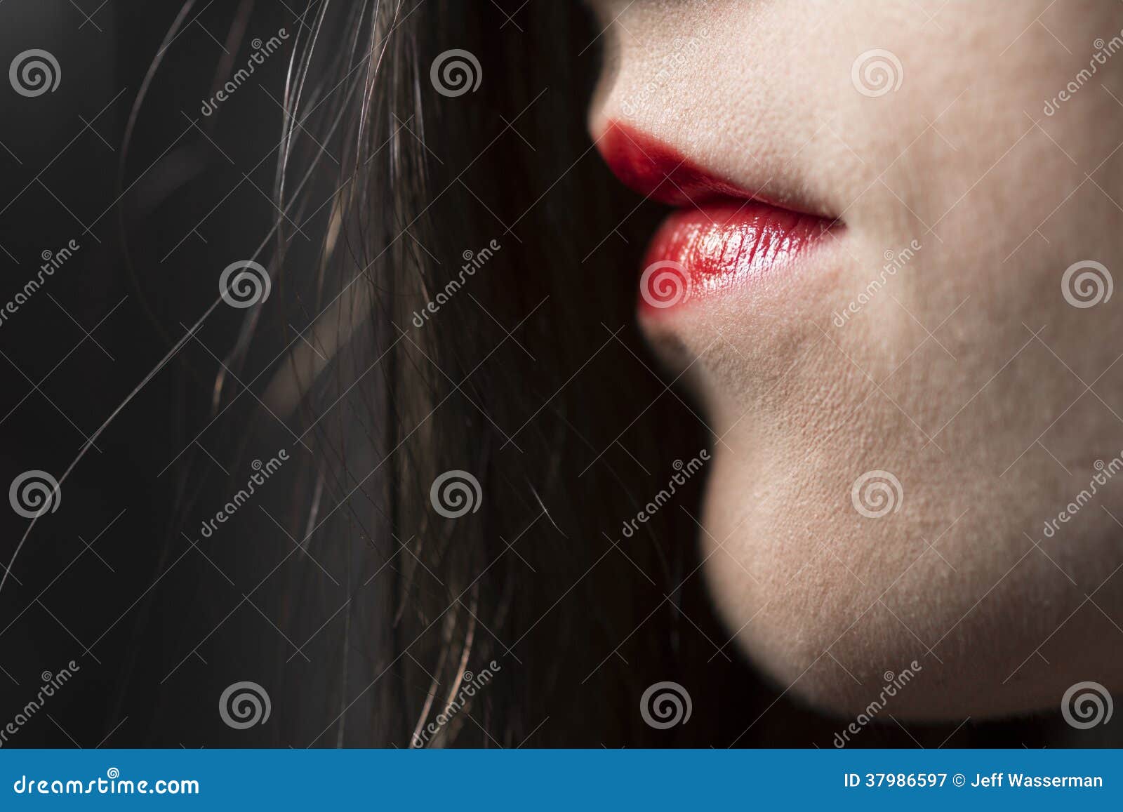 Hair and Red Lipstick stock image. Image of makeup, luxury - 37986597