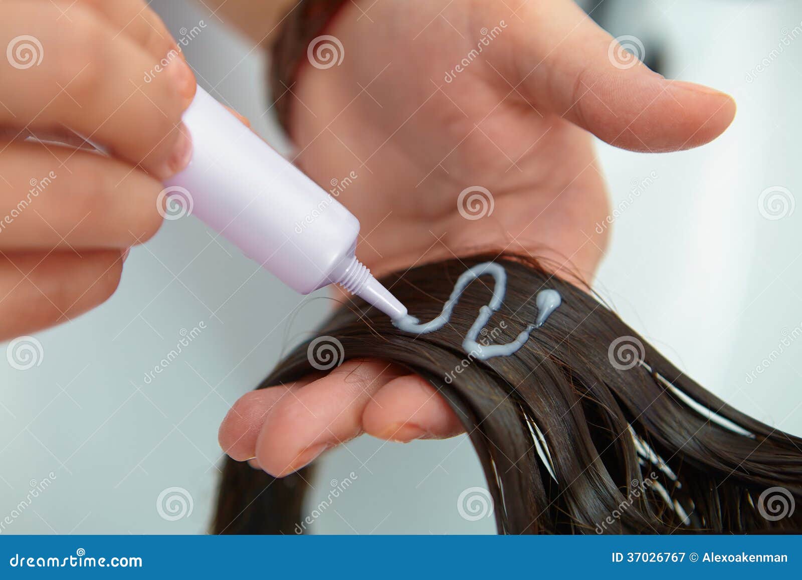 Hair Salon. Application of Cosmetics. Stock Image - Image of hand ...