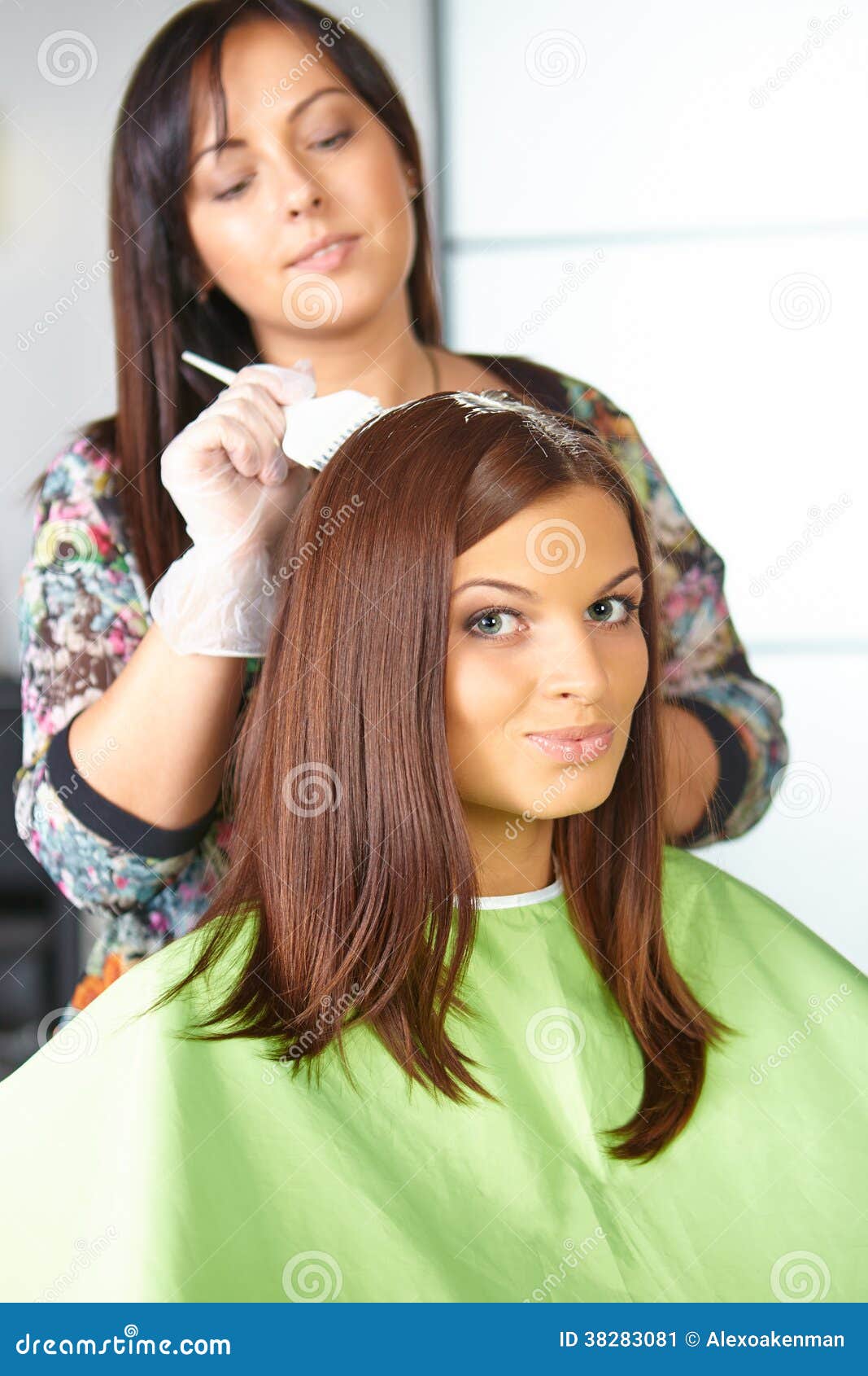 Hair Salon. Application of Cosmetics. Stock Image - Image of cosmetics ...