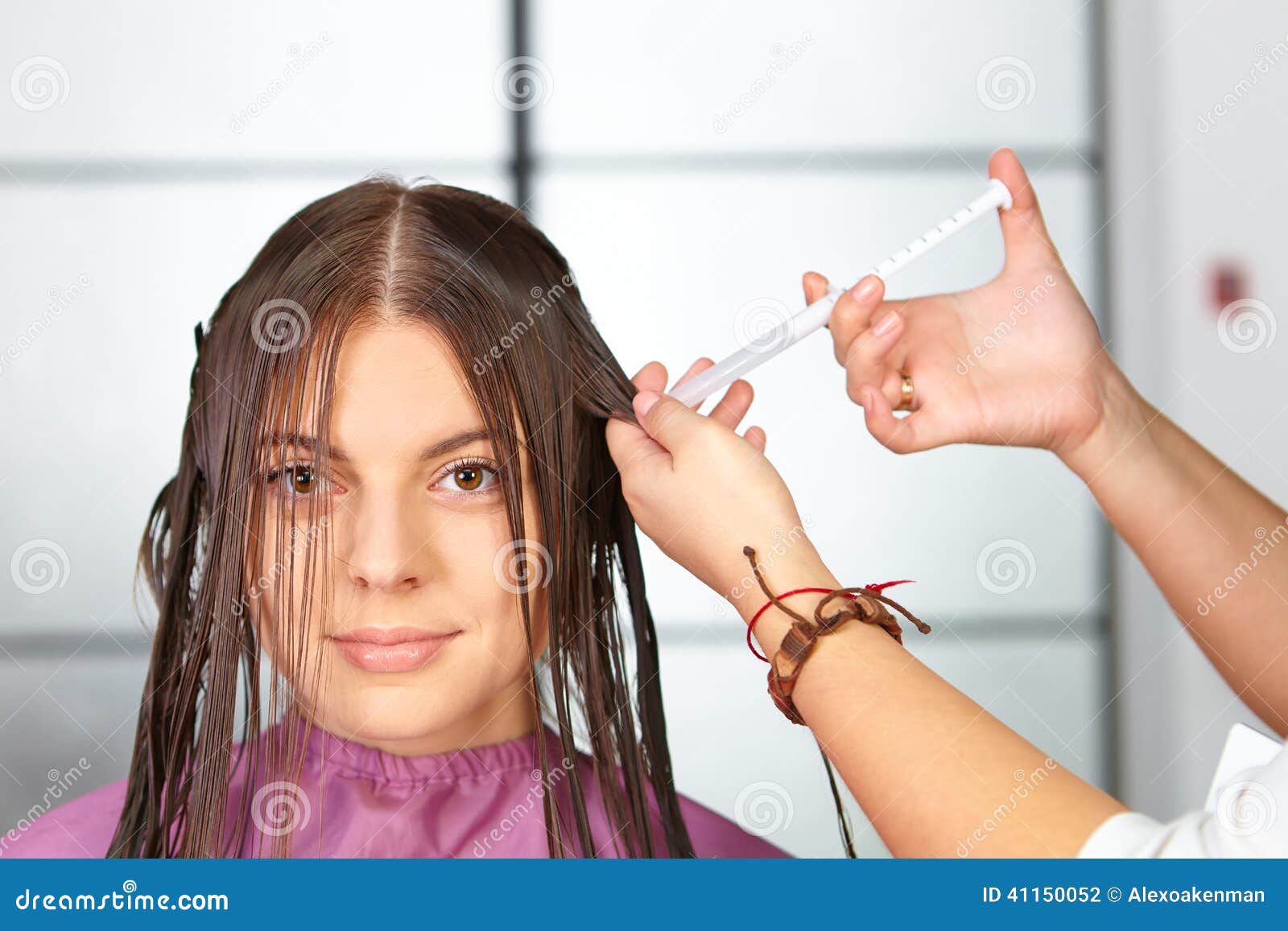 Hair Salon. Application of Cosmetics. Stock Photo - Image of hair ...