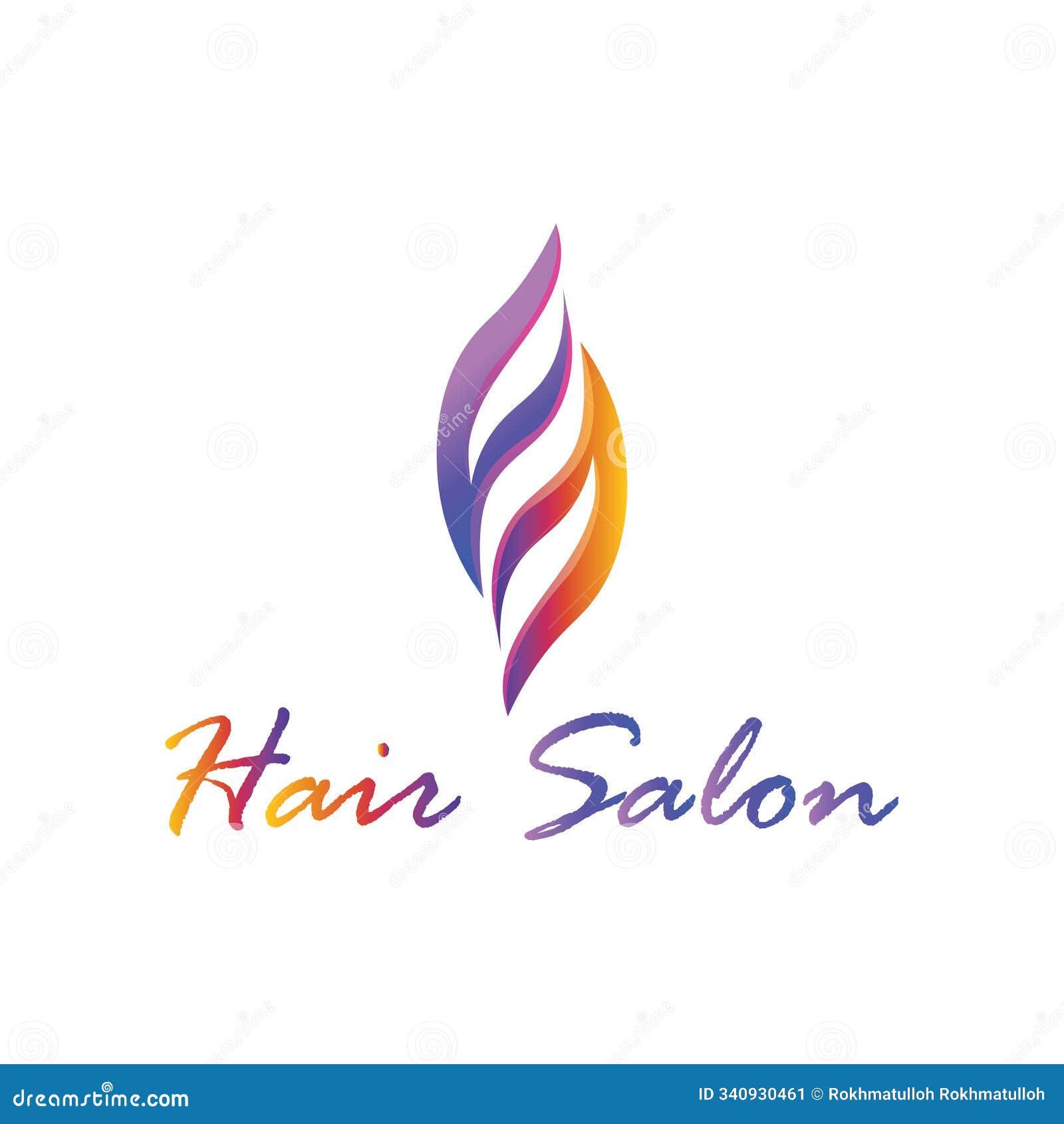 Hair Salon Logo Coloring Design Illustration Vector Stock Illustration ...