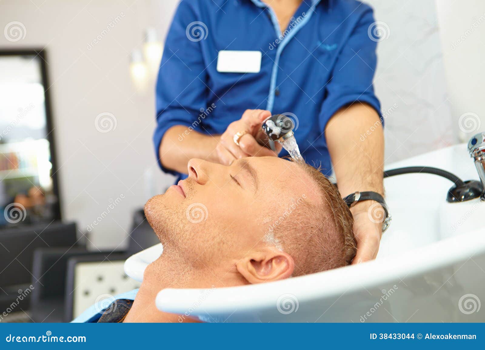 Hair Salon. Washing with Shampoo. Stock Photo - Image of closed, young ...