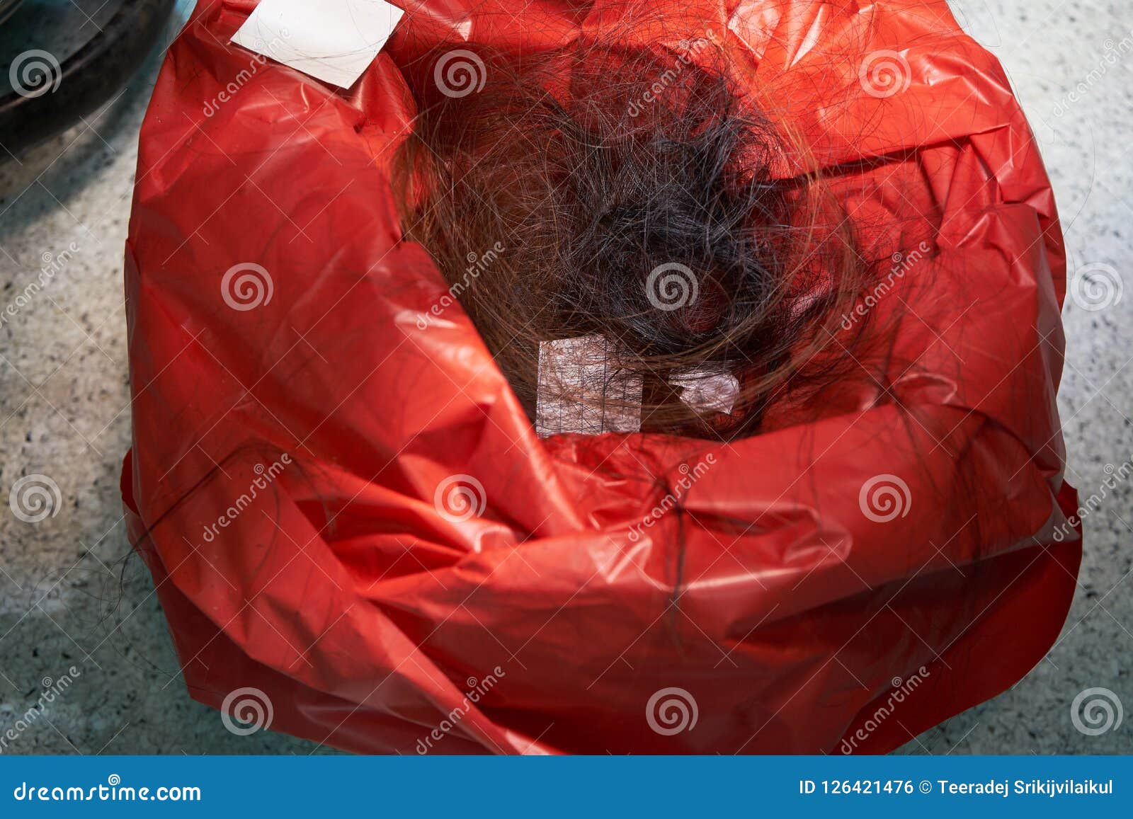 Hair after Shave in a Red Bargage Bin Stock Photo - Image of care ...