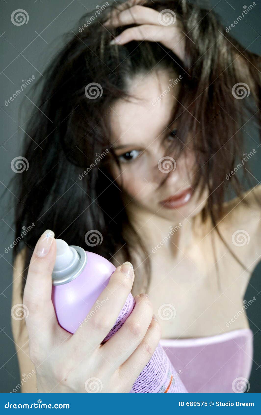 Hair spray stock image. Image of relaxation, young, style - 689575