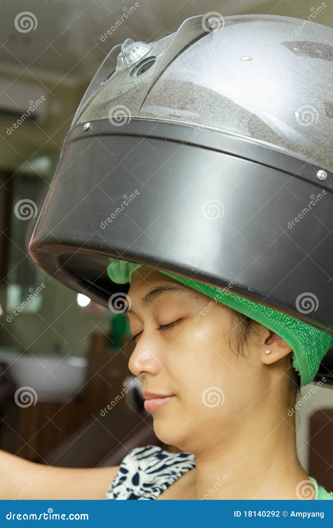 Hair steam at beauty salon stock photo. Image of treatment - 18140292
