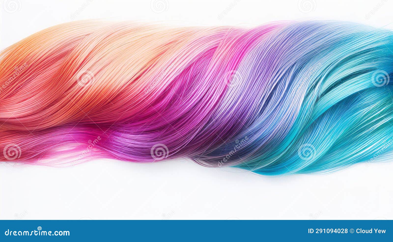 Hair Strands with Dynamic Rainbow Gradient Stock Illustration ...
