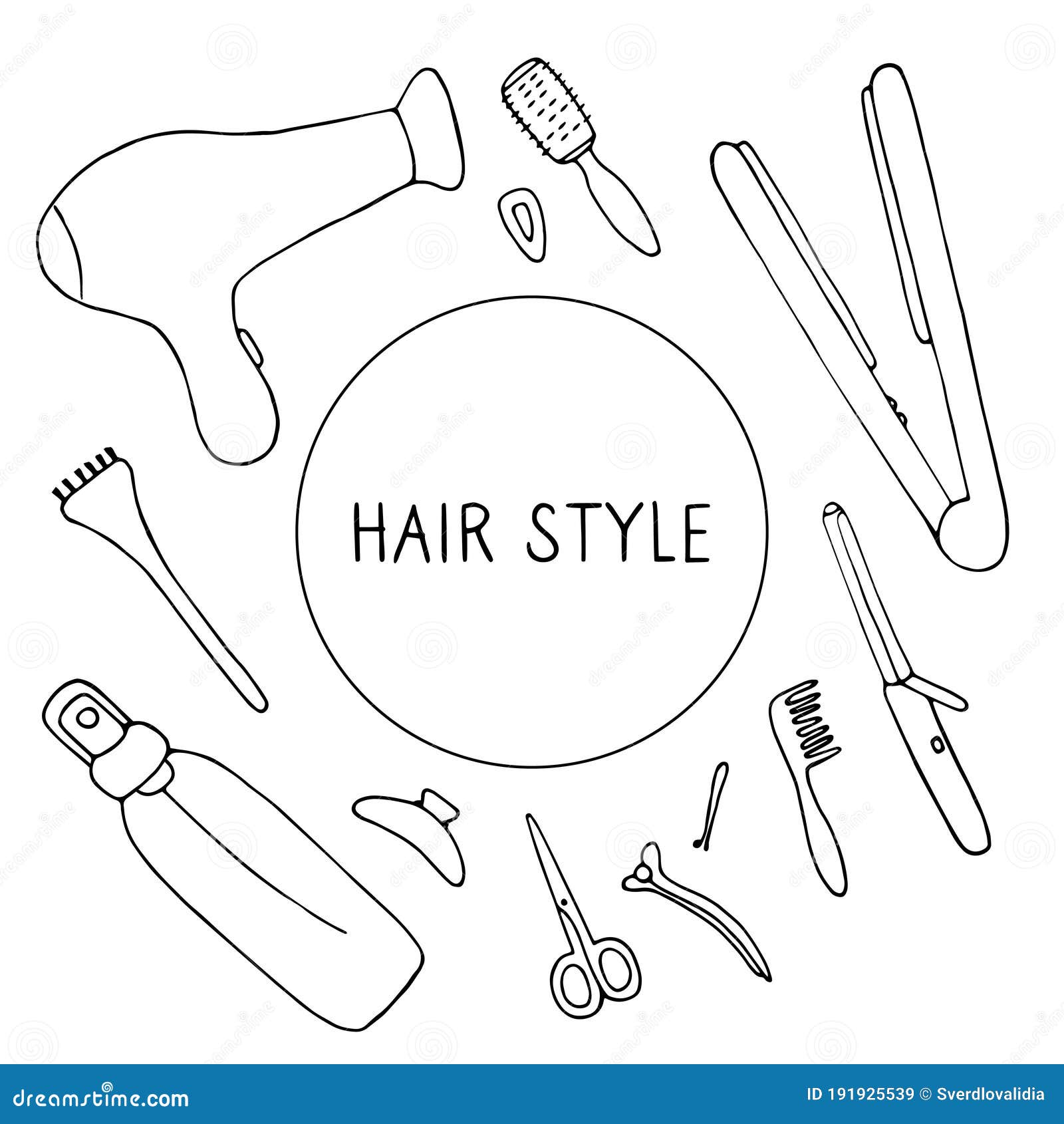 Hair Style. Tools, Devices for Hair Beauty Stock Vector - Illustration ...