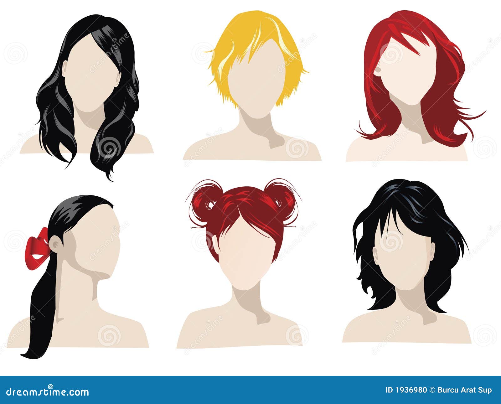 Hair styles stock vector. Illustration of hairstyle, portrait - 1936980