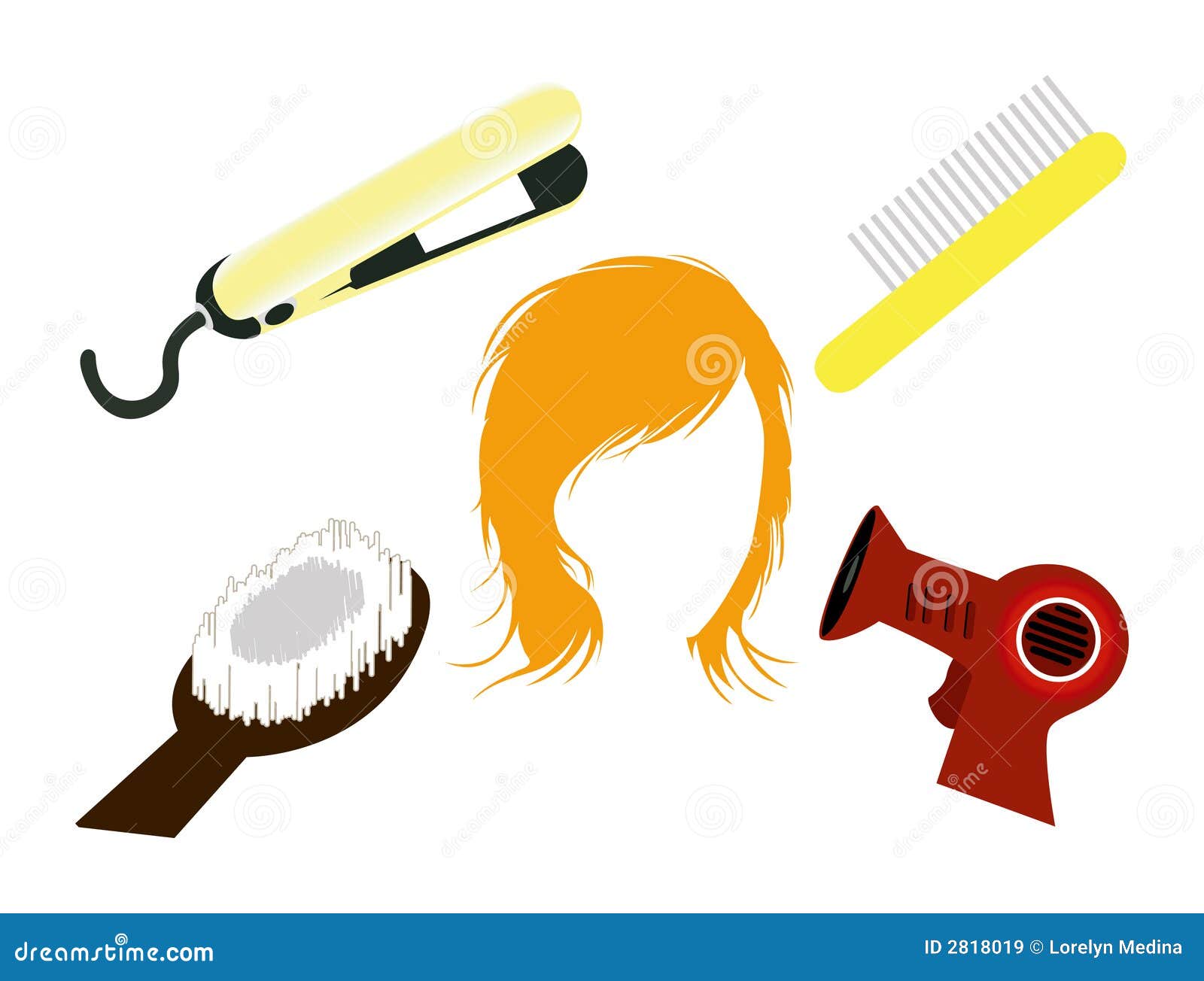 Hair Styling Icons stock illustration. Illustration of dryer - 2818019