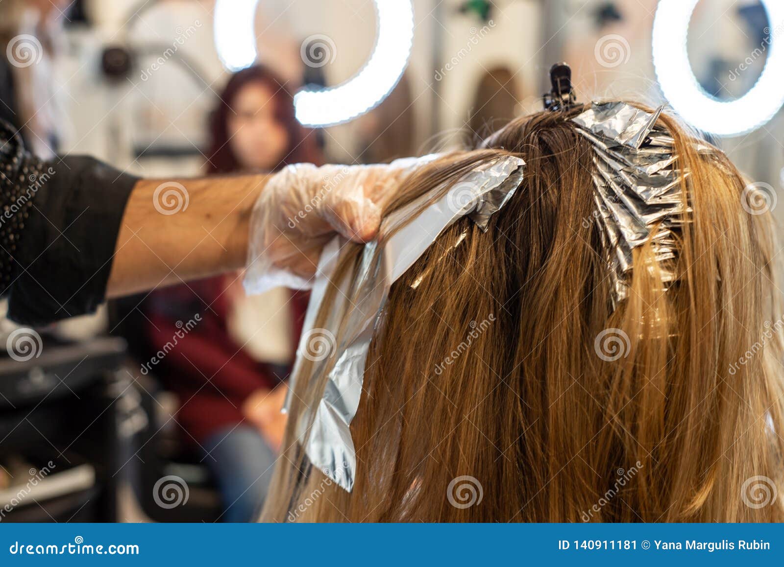 Hair Stylist Coloring at Hair the Salon Stock Image - Image of ...
