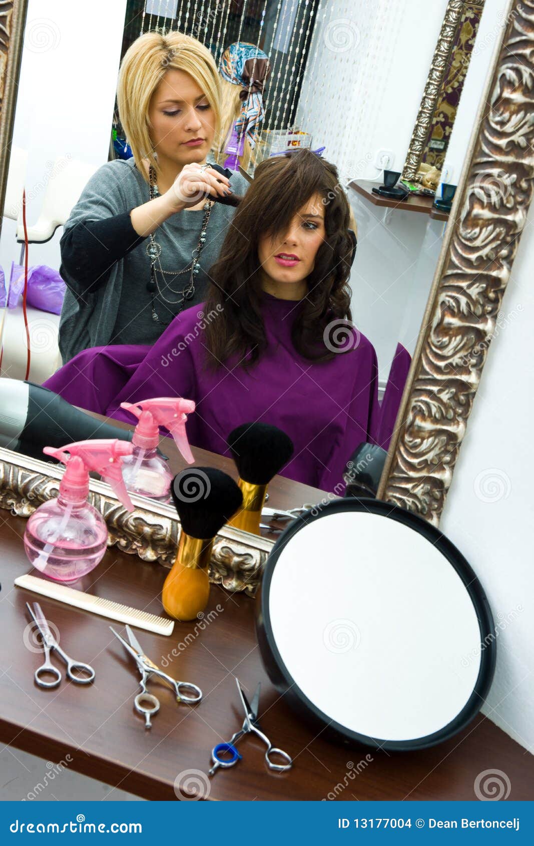 Hair stylist at work stock photo. Image of hairdressing - 13177004