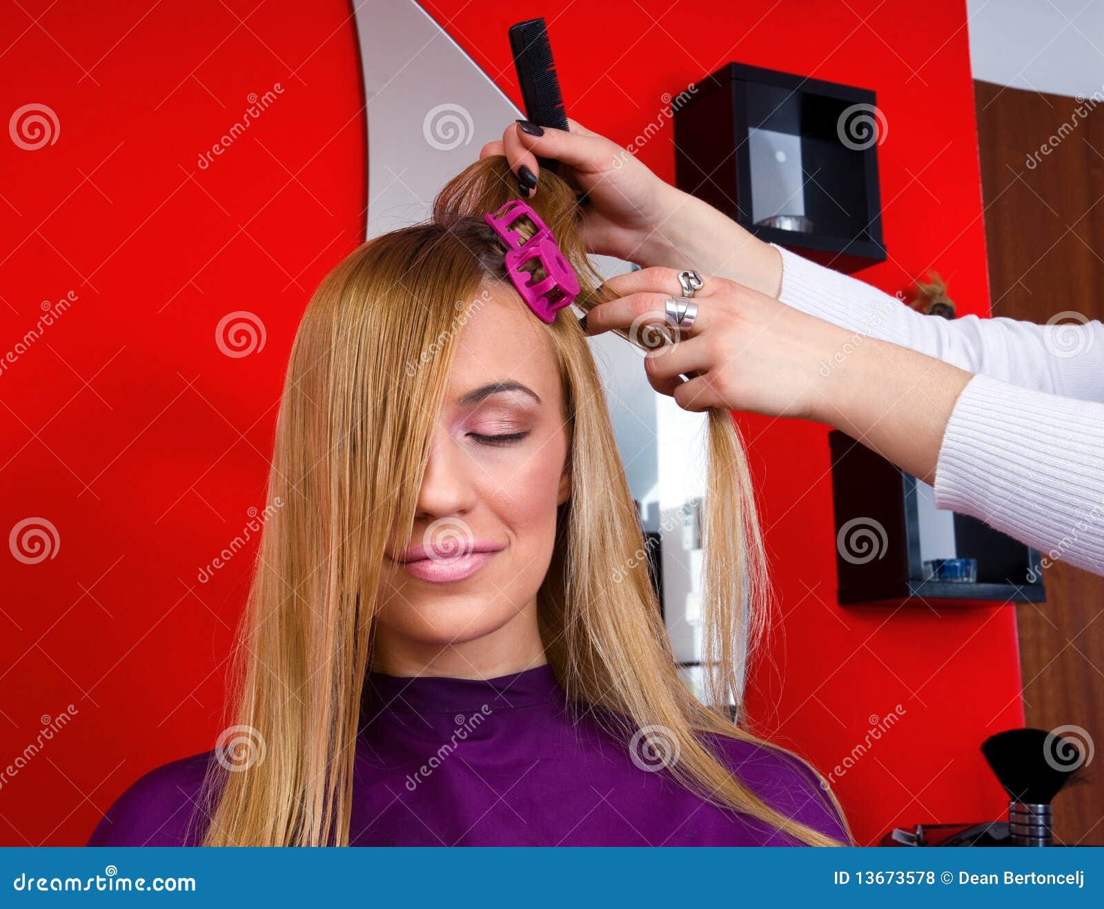 Hair stylist at work stock photo. Image of modern, female - 13673578
