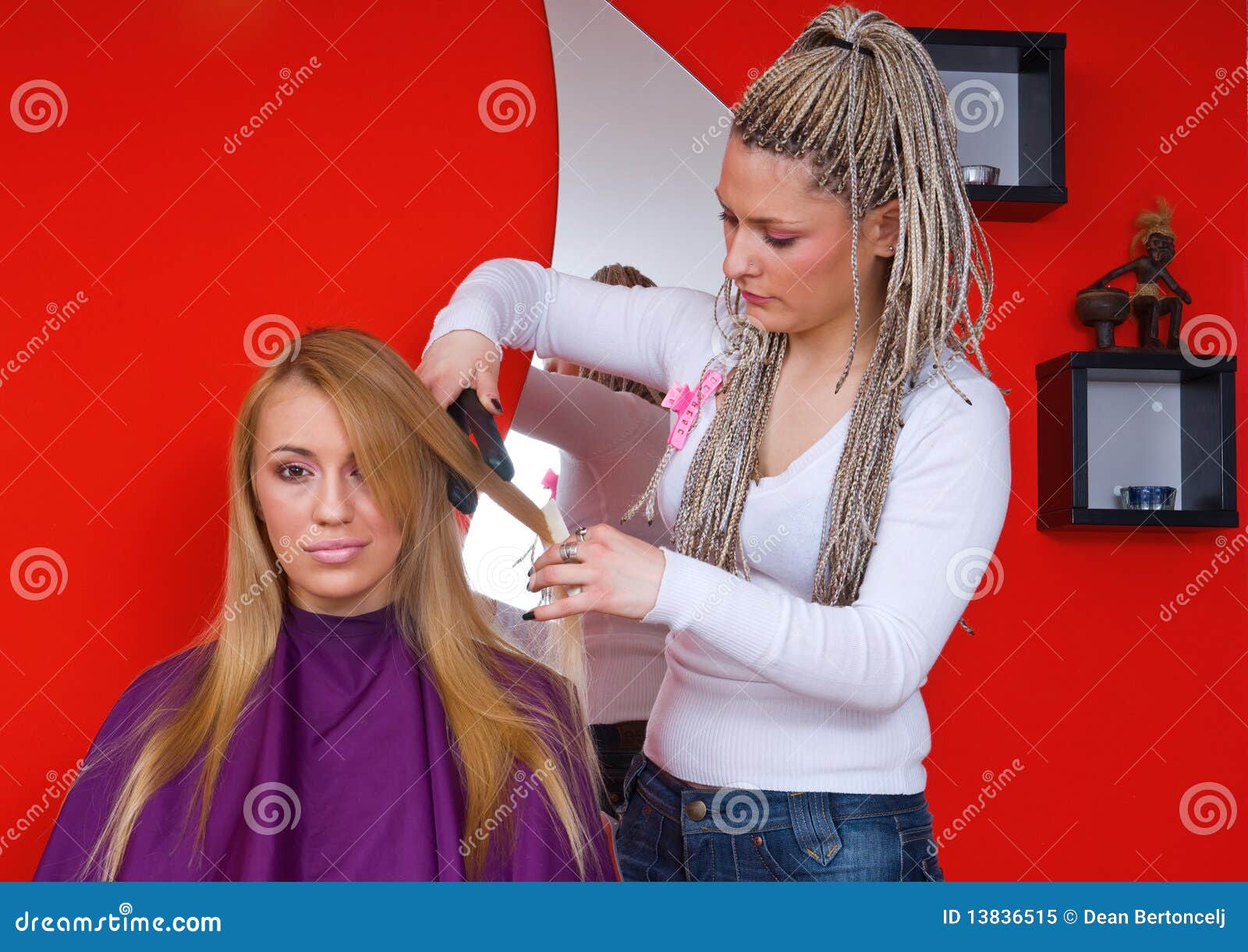 Hair stylist at work stock image. Image of dresser, modern - 13836515