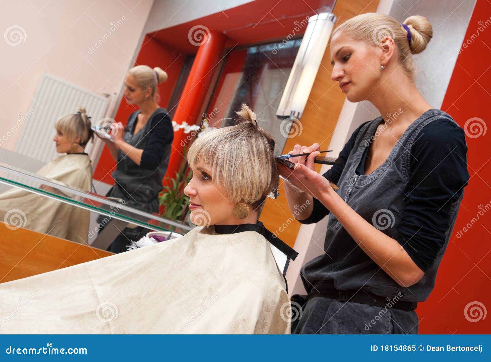 Hair stylist at work stock image. Image of occupation - 18154865