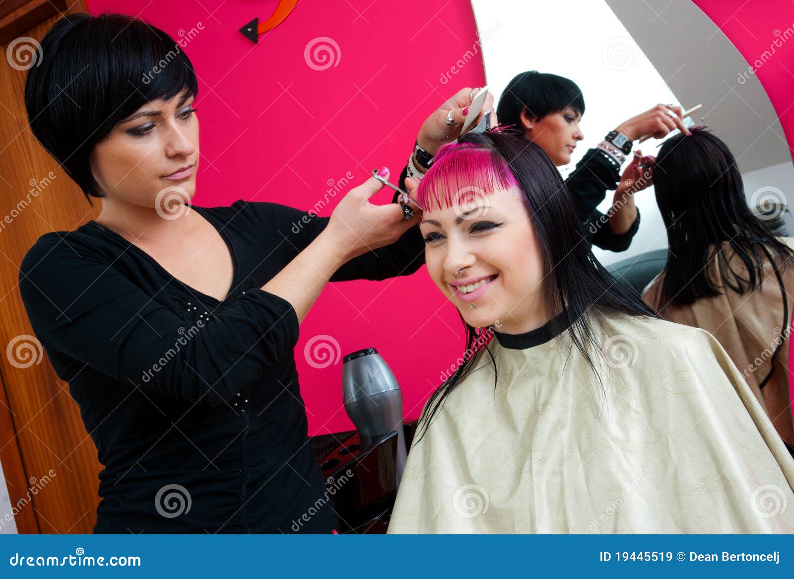 Hair stylist at work stock image. Image of customer, blond - 19445519
