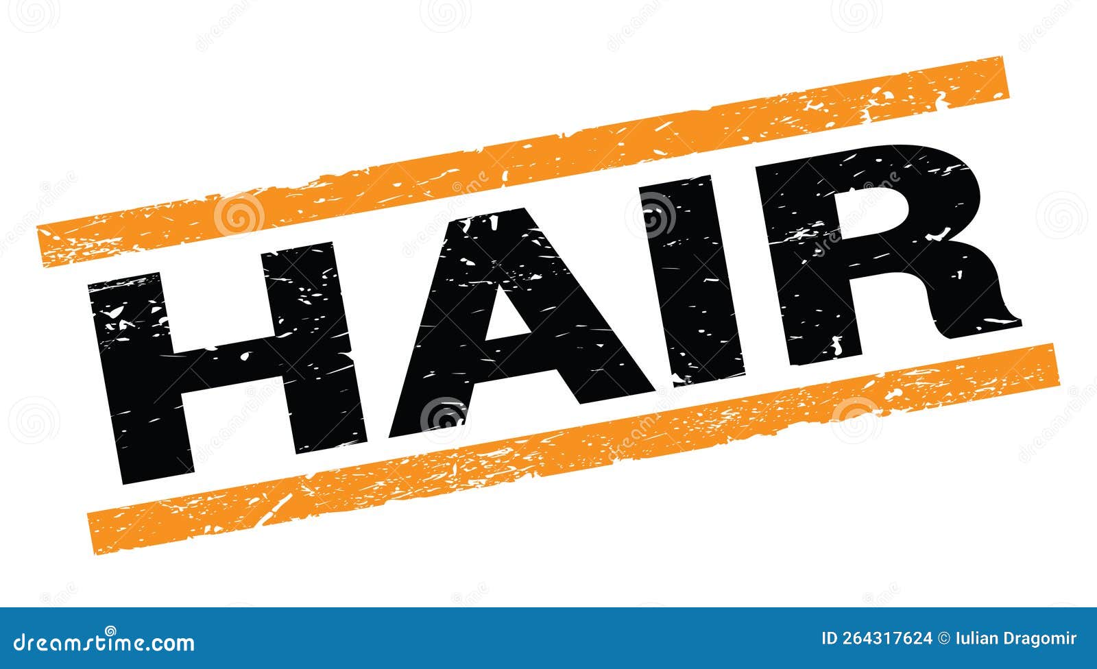 HAIR Text on Orange Rectangle Stamp Sign Stock Illustration ...