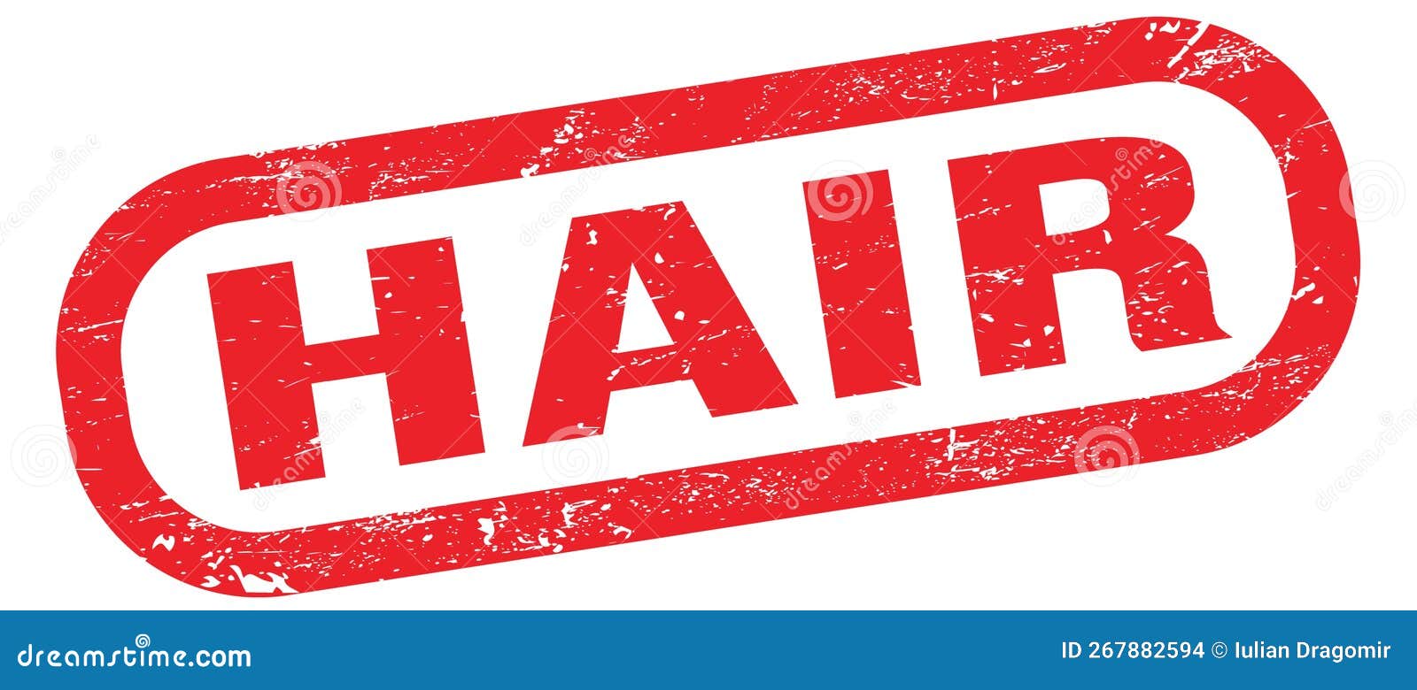 HAIR, Text on Red Rectangle Stamp Sign Stock Illustration ...