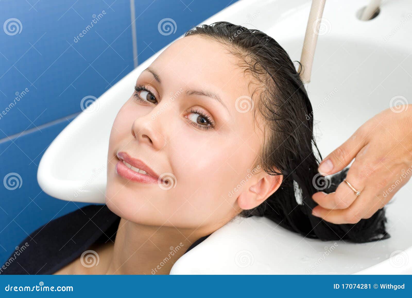 Hair washing stock image. Image of look, woman, brown - 17074281