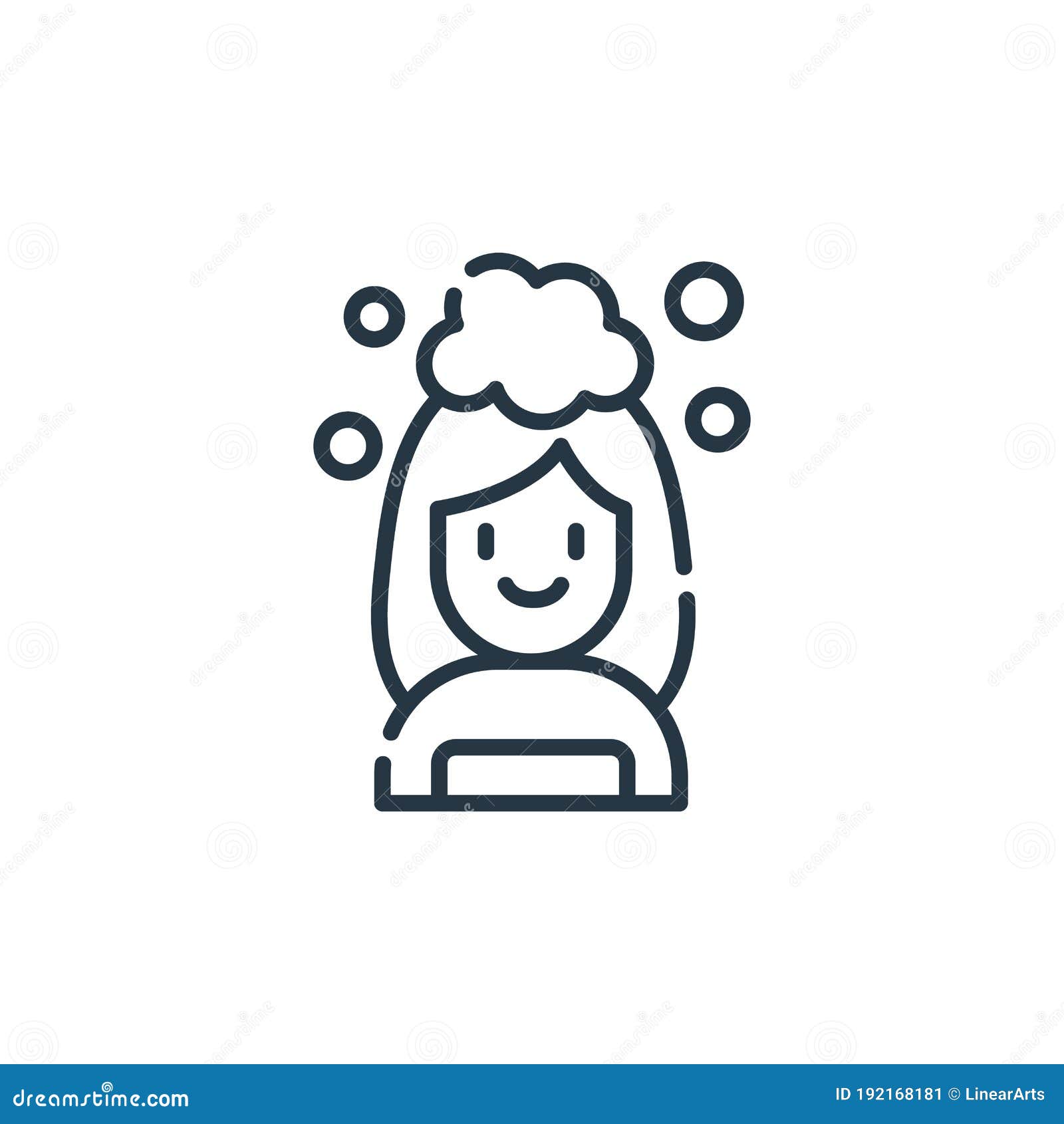 Hair Washing Icon Vector from Hygiene Routine Concept. Thin Line ...