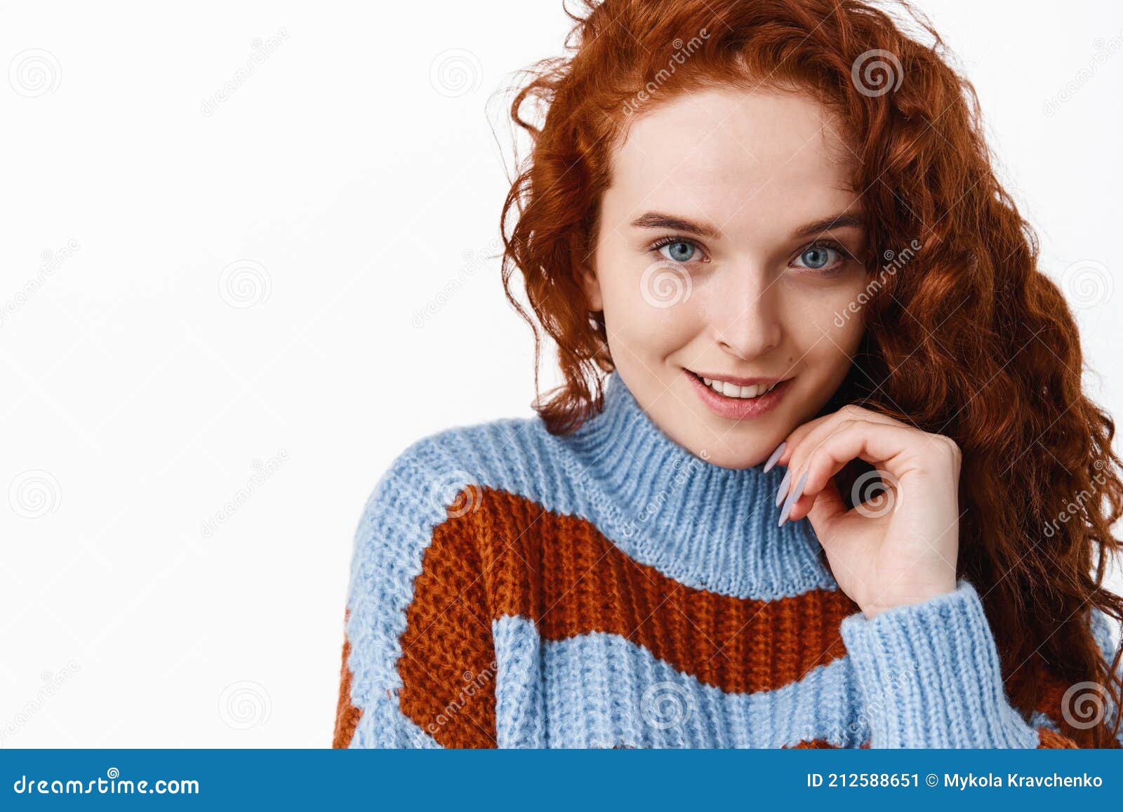 Haircare And Beauty Concept Portrait Of Sassy Attractive Redhead Woman