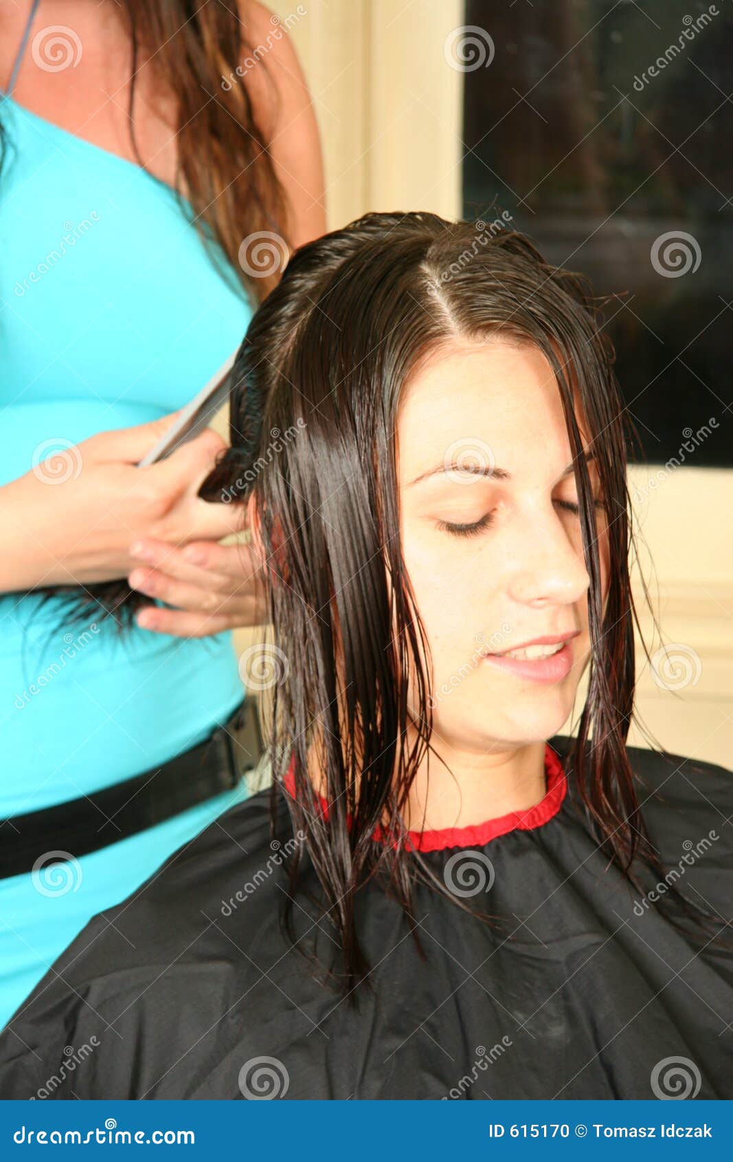 Haircut stock photo. Image of portrait, hands, hair, beauty - 615170