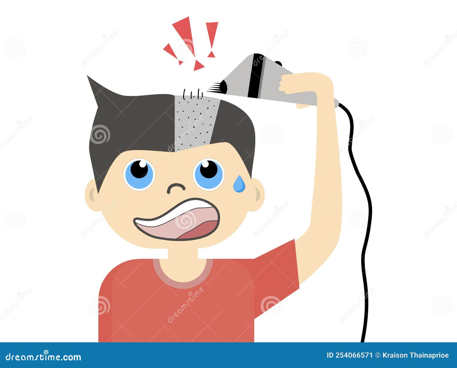 Haircut Himself by Clipper , Vector Stock Vector - Illustration of ...