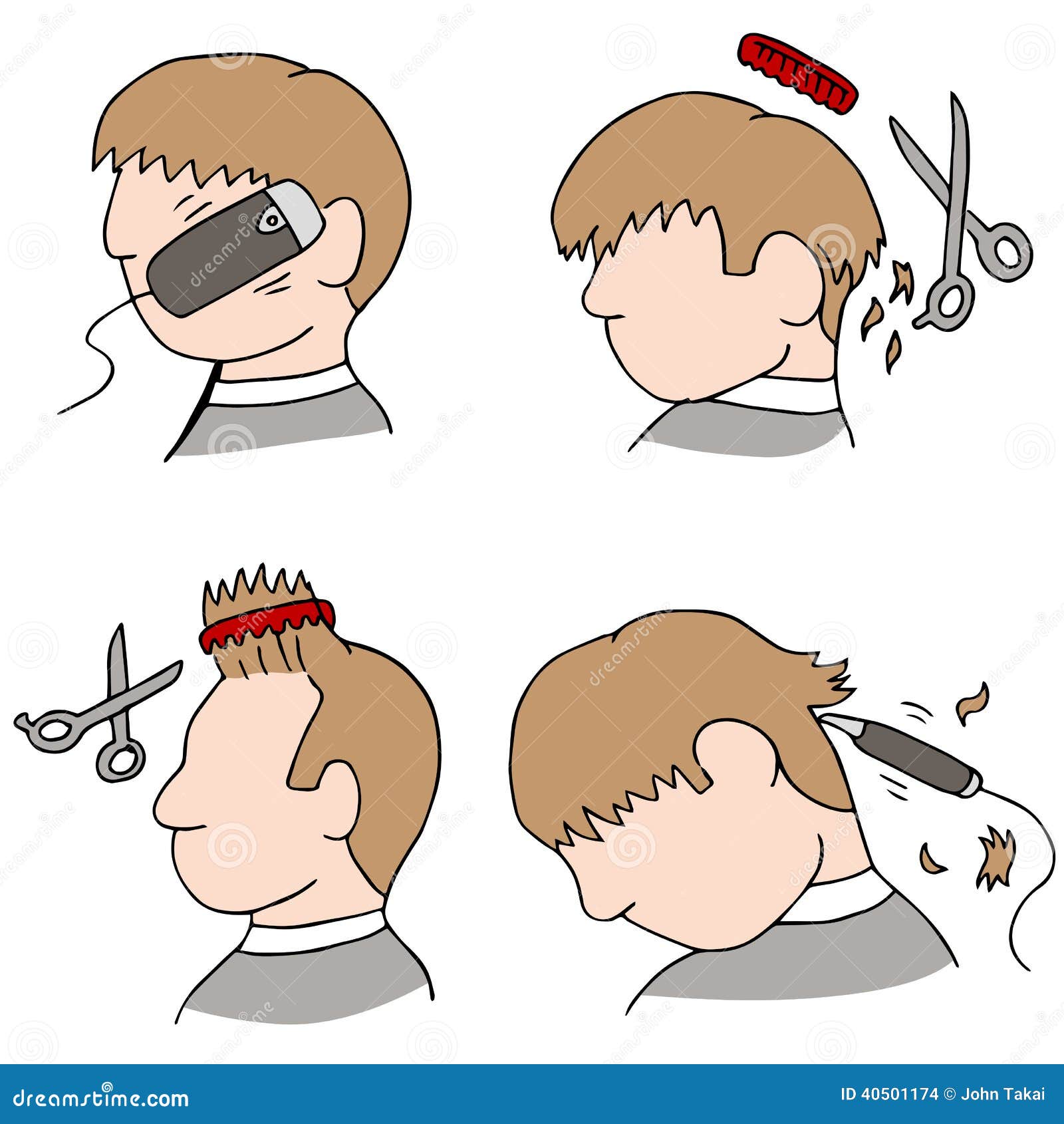 Haircut Process stock vector. Illustration of haircut - 40501174