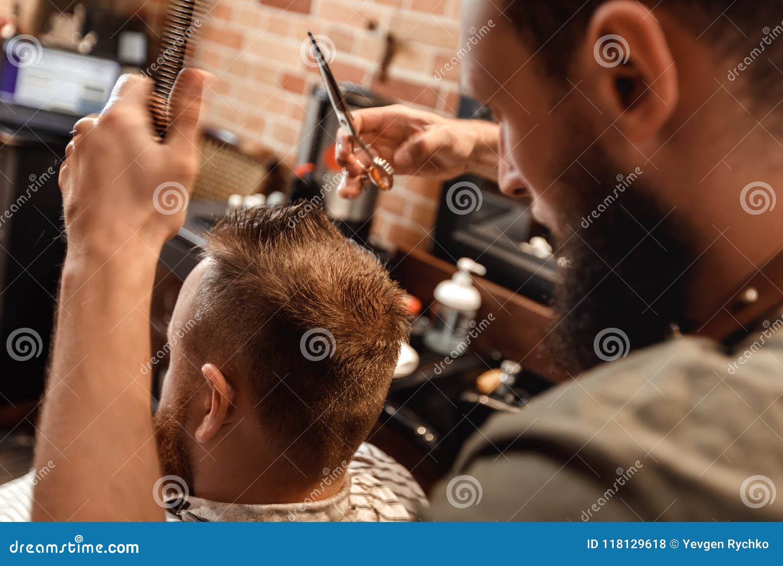 Barber and Bearded Man in Barber Shop Stock Photo - Image of hipster ... Barber and Bearded Man in Barber Shop Stock Photo - Image of hipster ...