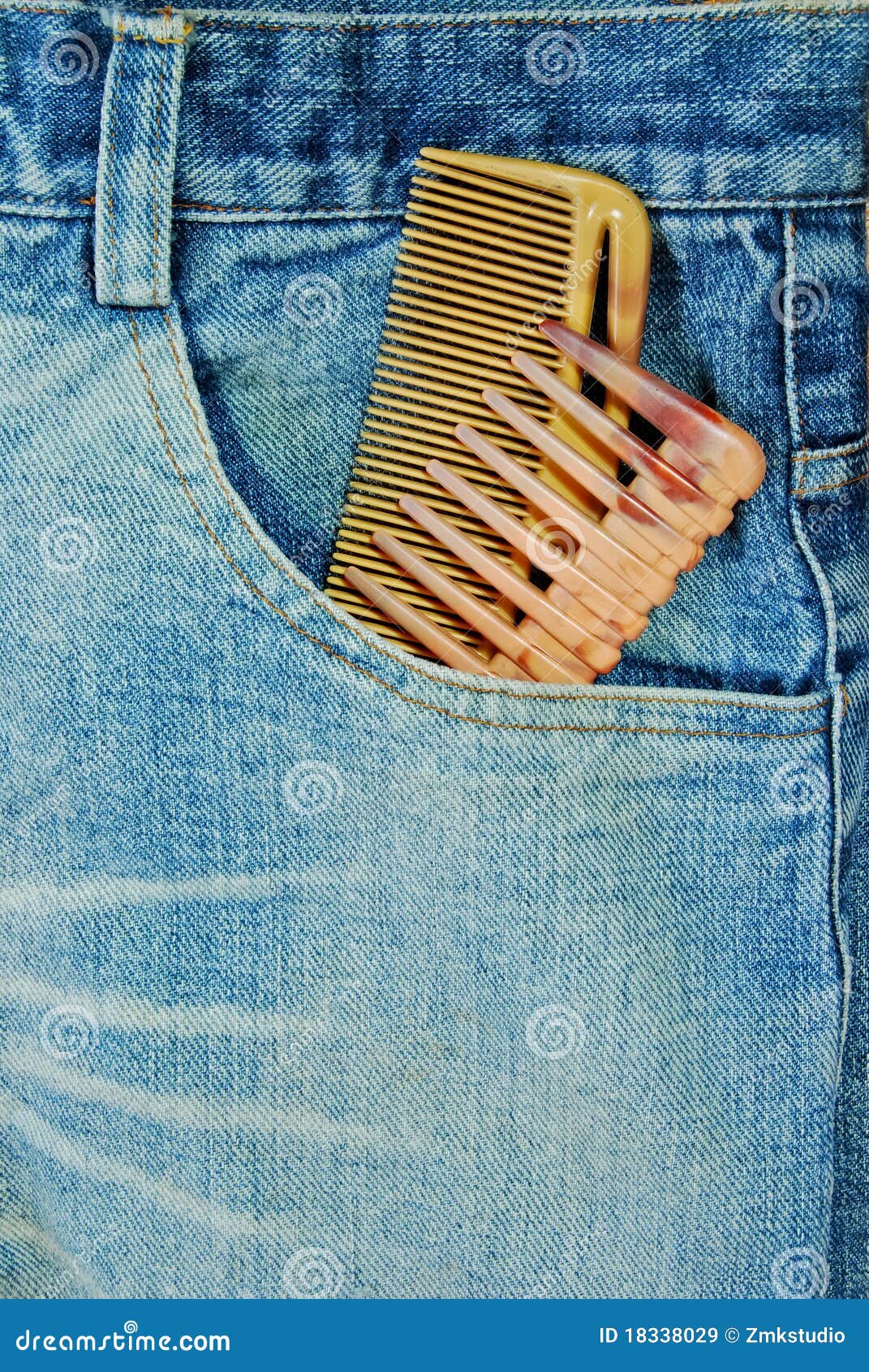 Hairdresser Jean with Two Comb Stock Image - Image of crumpled, closeup ...