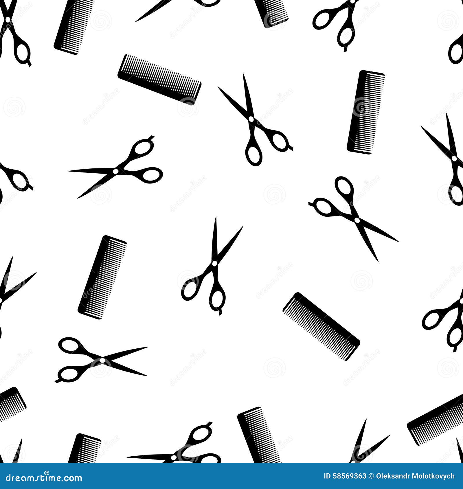Hairdresser Seamless Pattern Stock Vector - Illustration of ...