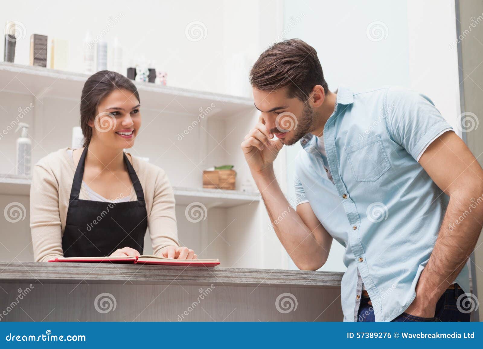 Hairdresser Talking with a Customer Stock Photo - Image of salon ...
